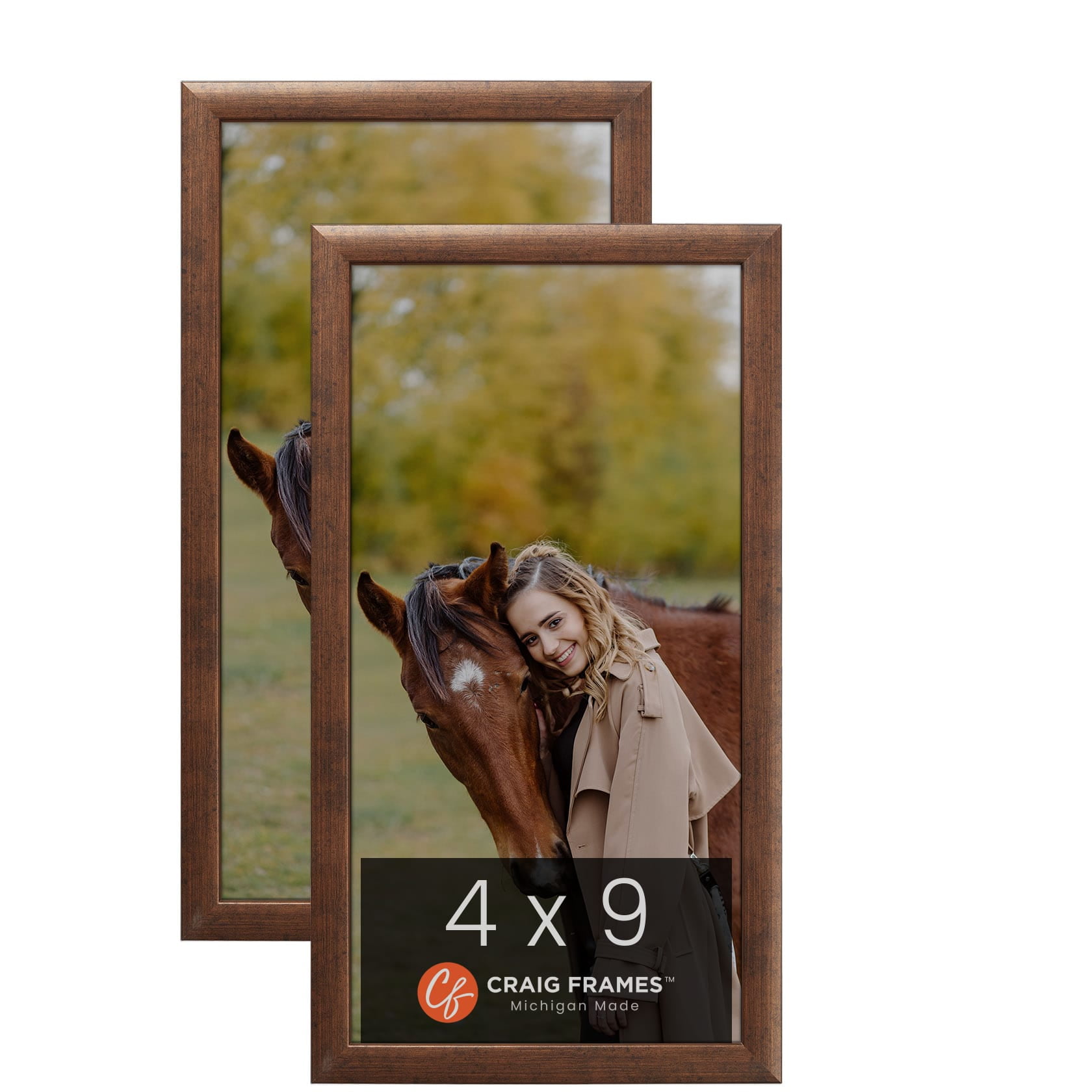 Craig Frames 4x9 Rustic Copper Picture Frame, Set of Two - Walmart.com