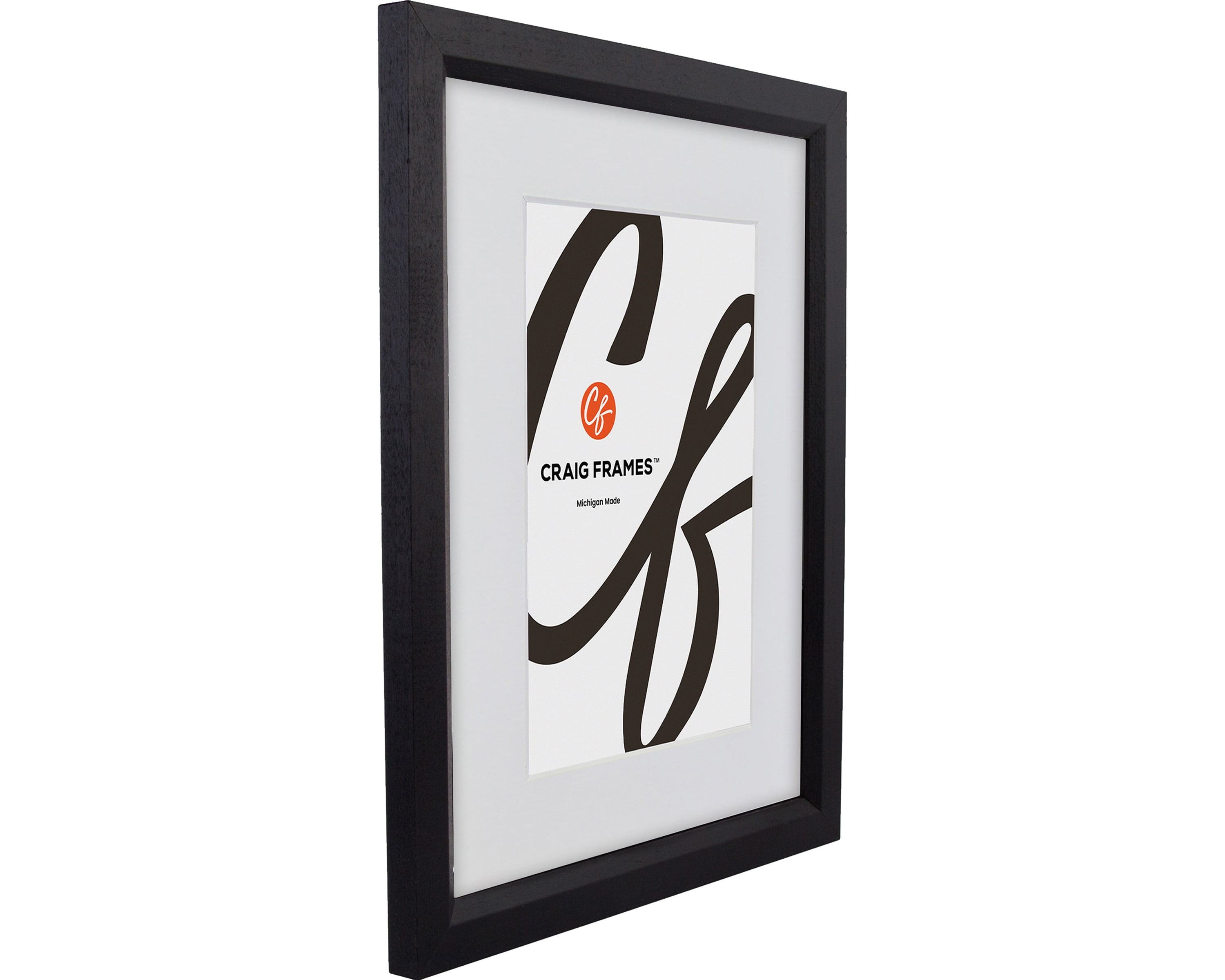 Craig Frames 7171610BK, 18x24 Picture Frame, Matted to Display a 12x18 ...