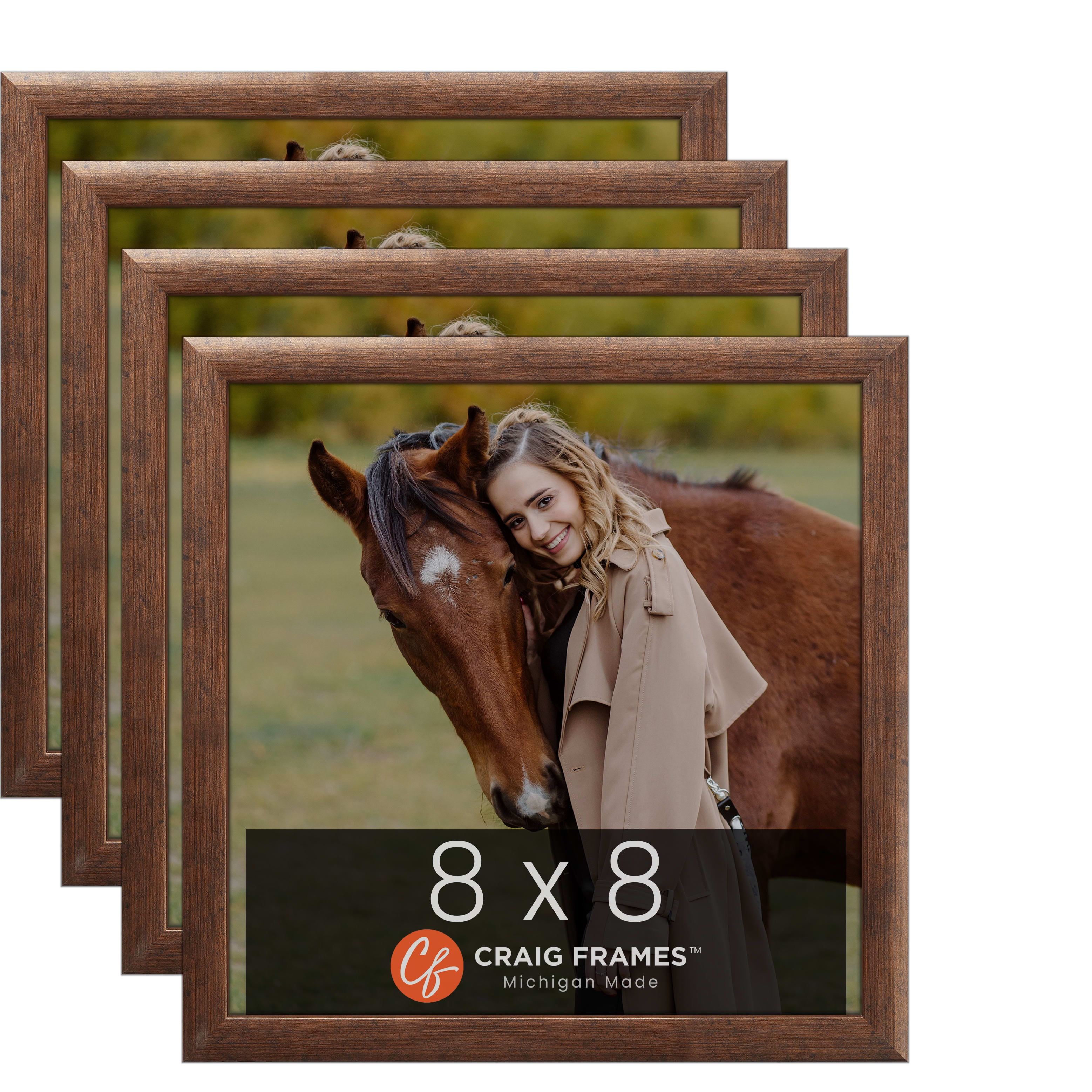 Craig Frames 8x8 Rustic Copper Picture Frame, Set of Four - Walmart.com
