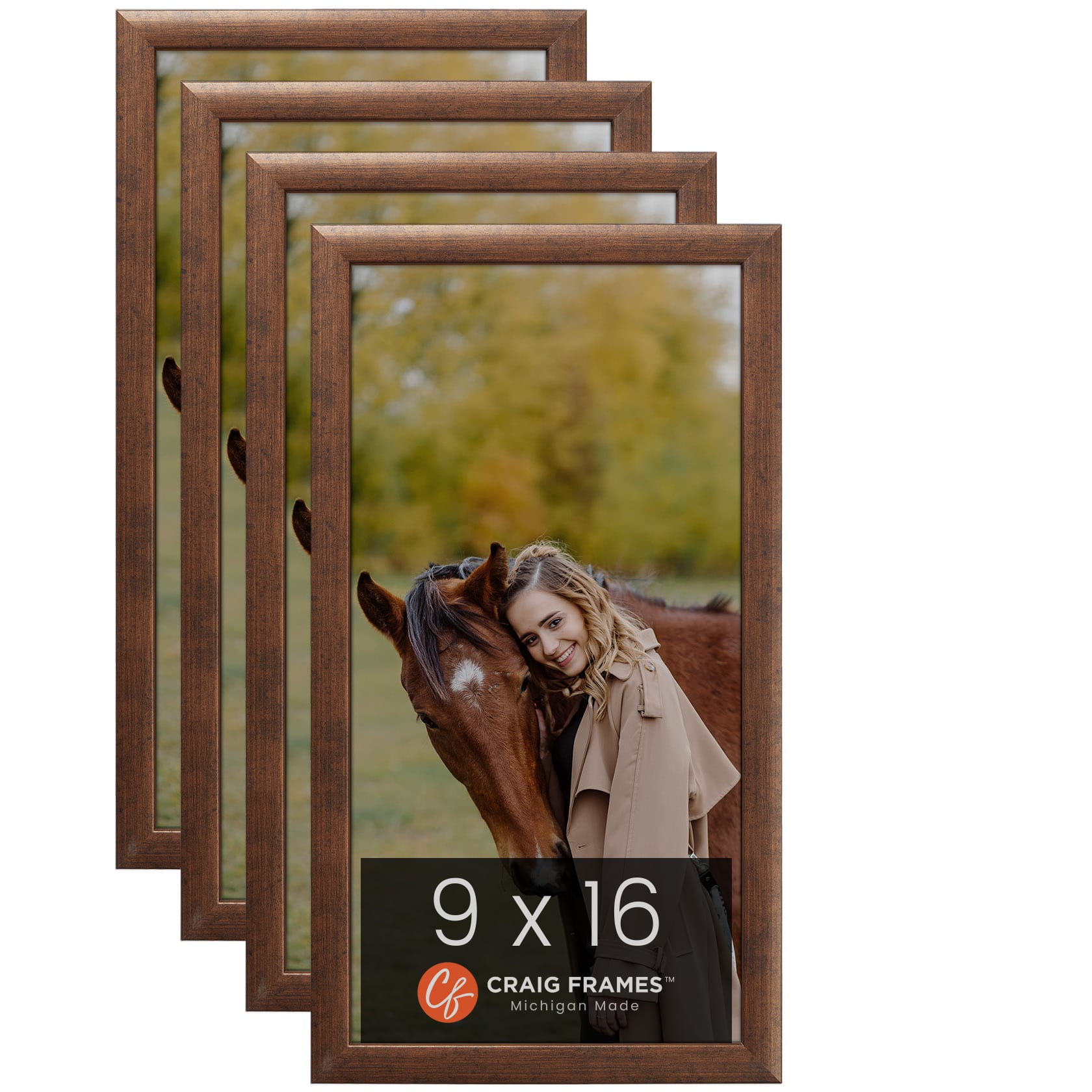 Craig Frames 9x16 Rustic Copper Picture Frame, Set of Four - Walmart.com