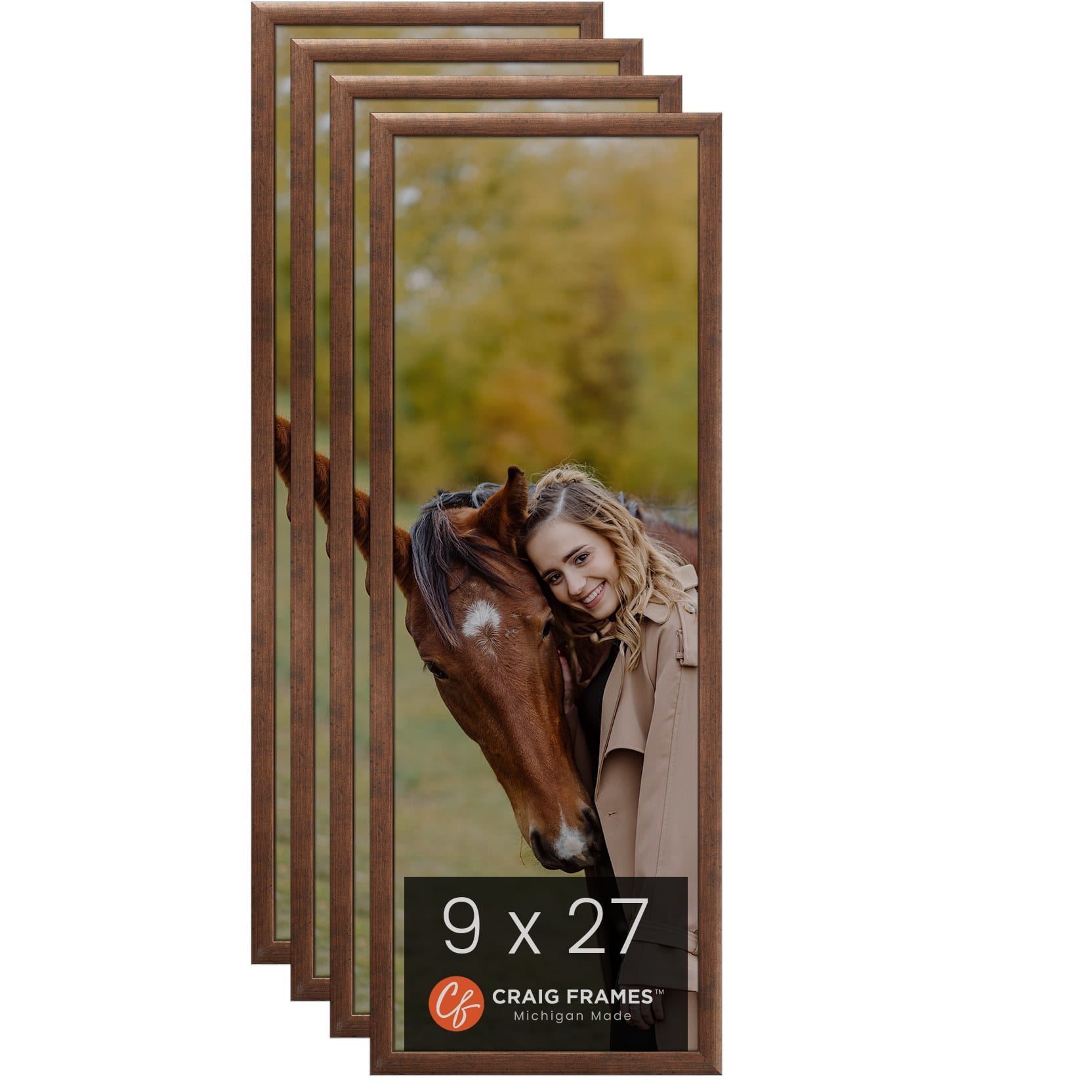Craig Frames 9x27 Rustic Copper Picture Frame, Set of Four - Walmart.com