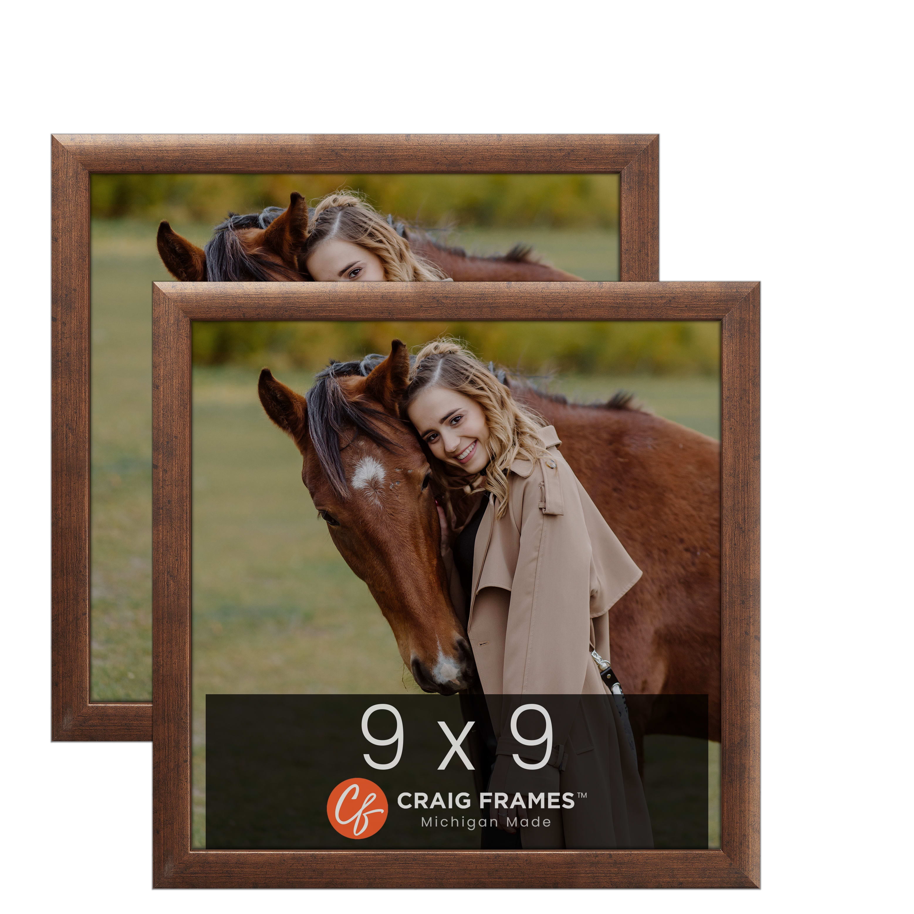 Craig Frames 9x9 Rustic Copper Picture Frame, Set of Two - Walmart.com