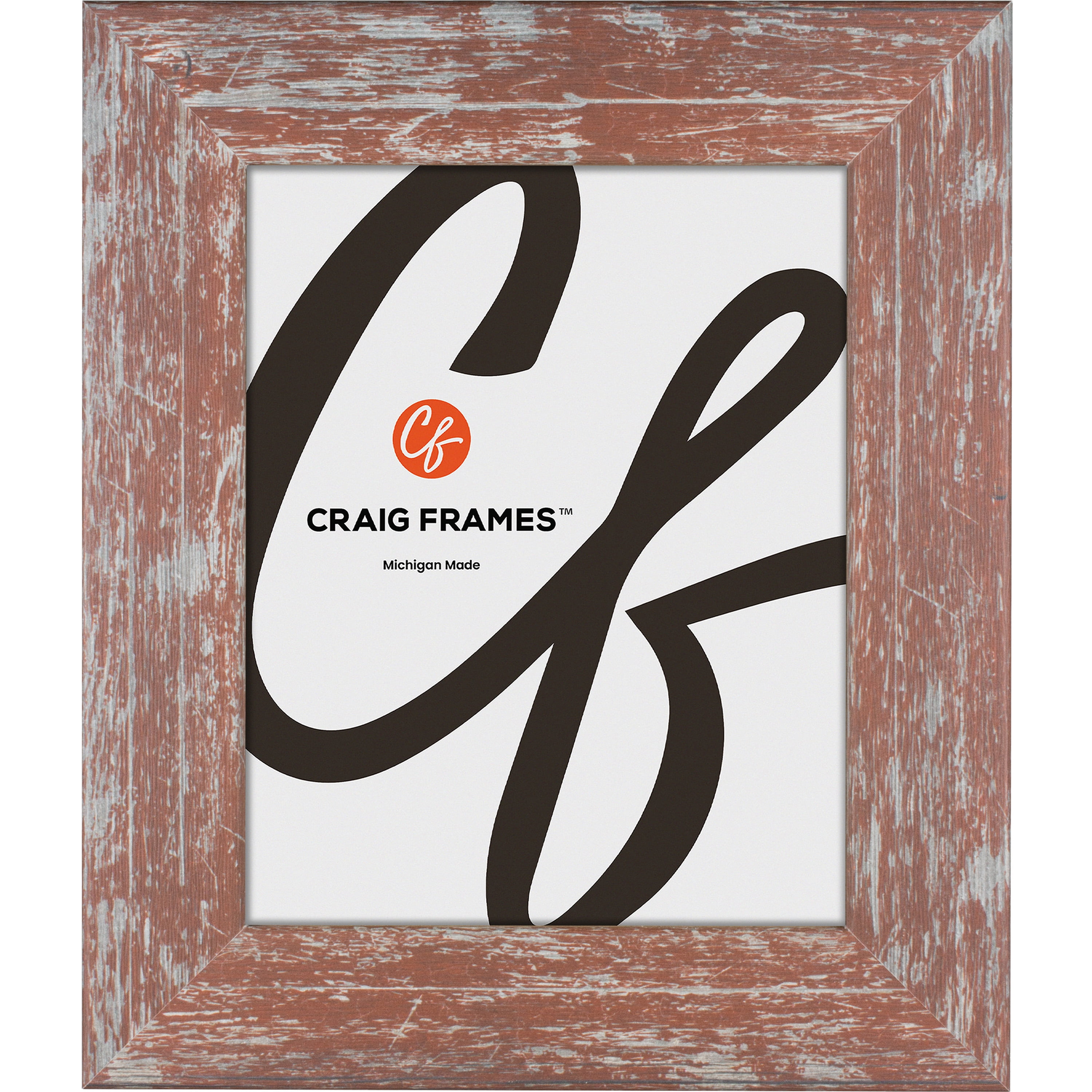 Craig Frames American Barn, 18x36 inch Picture Frame, Faux Red Barnwood ...