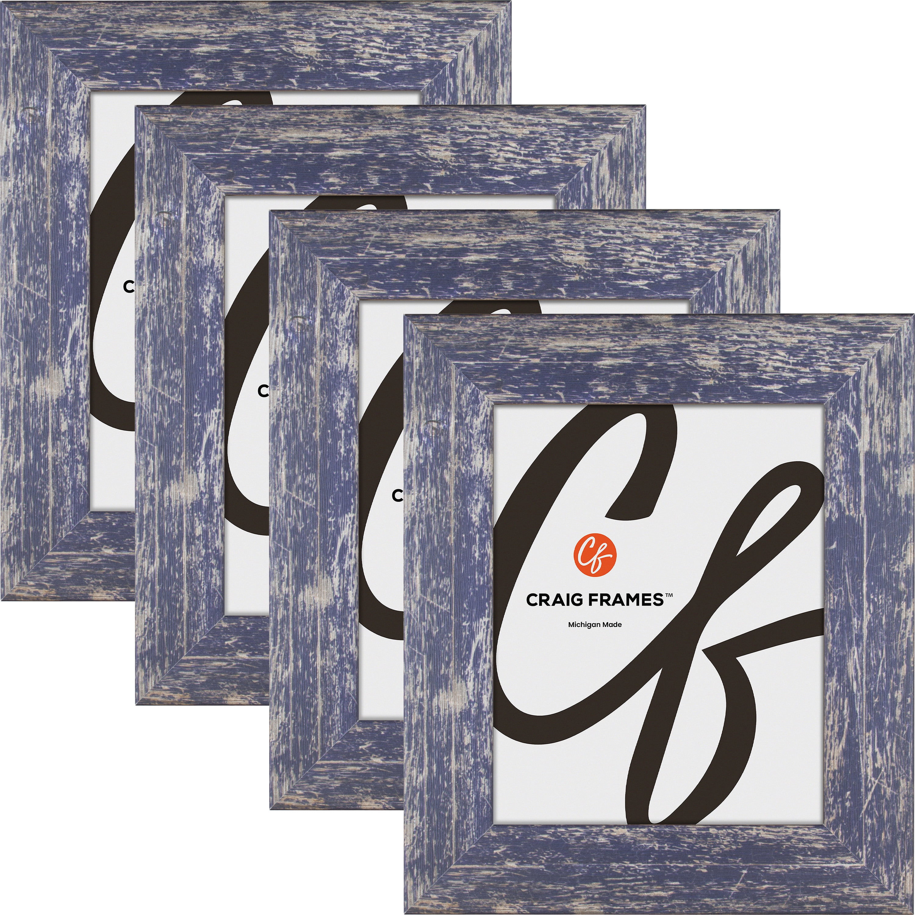 Craig Frames American Barn, 7x12 inch Picture Frame, Faux Blue Barnwood ...