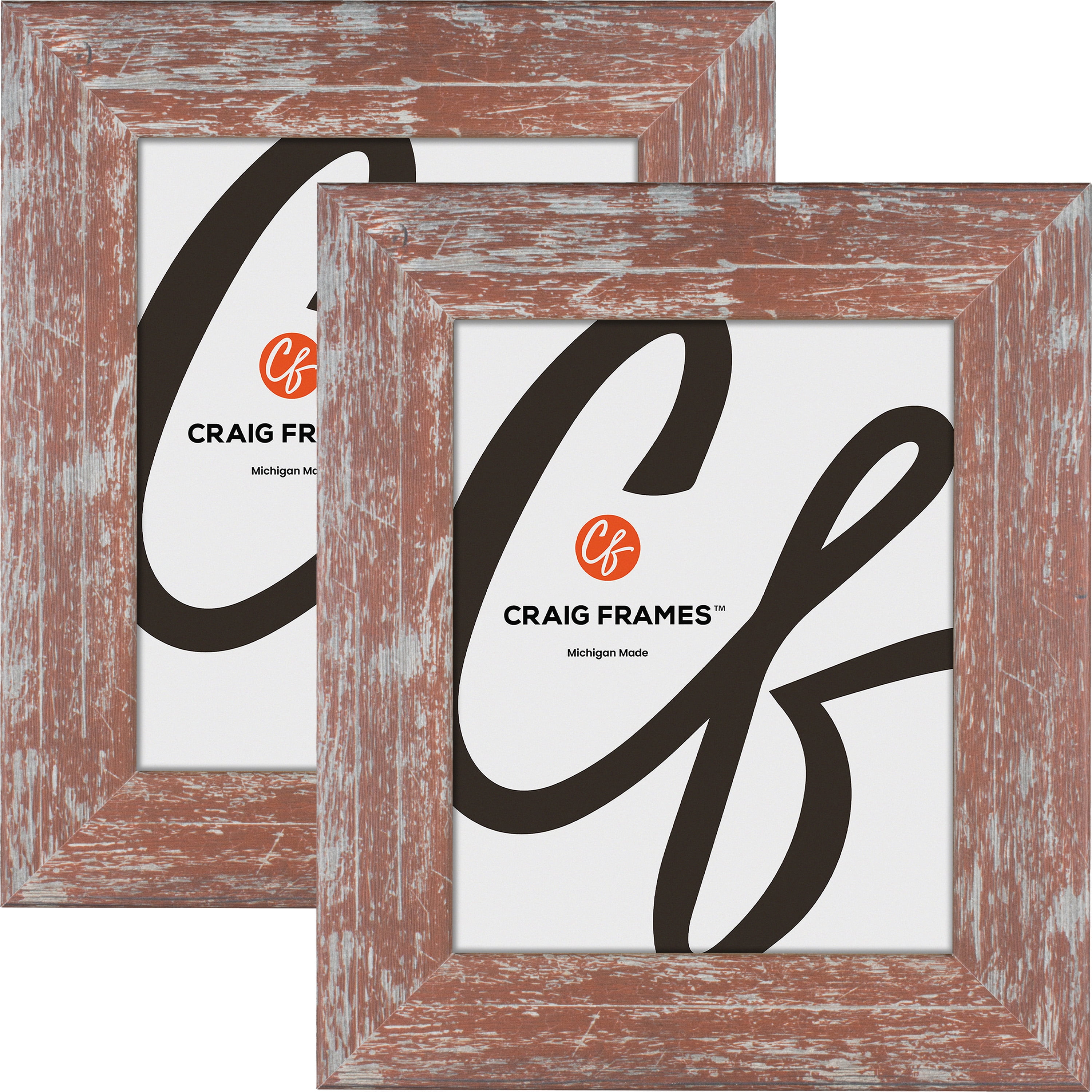 Craig Frames American Barn, 8x9 inch Picture Frame, Faux Red Barnwood ...