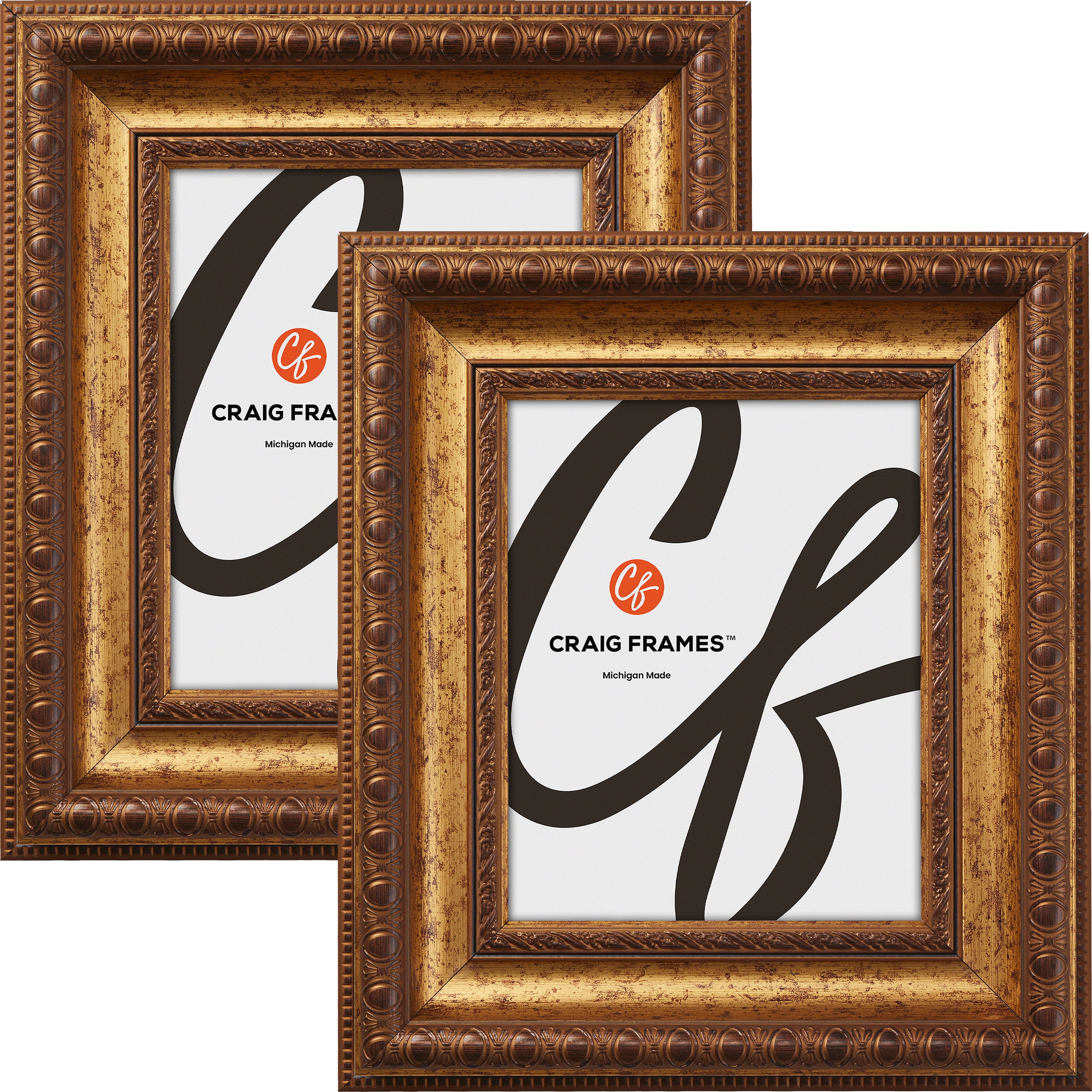 Craig Frames Arqadia Gothic, 15x22 inch Picture Frame, Aged Gold, Set ...