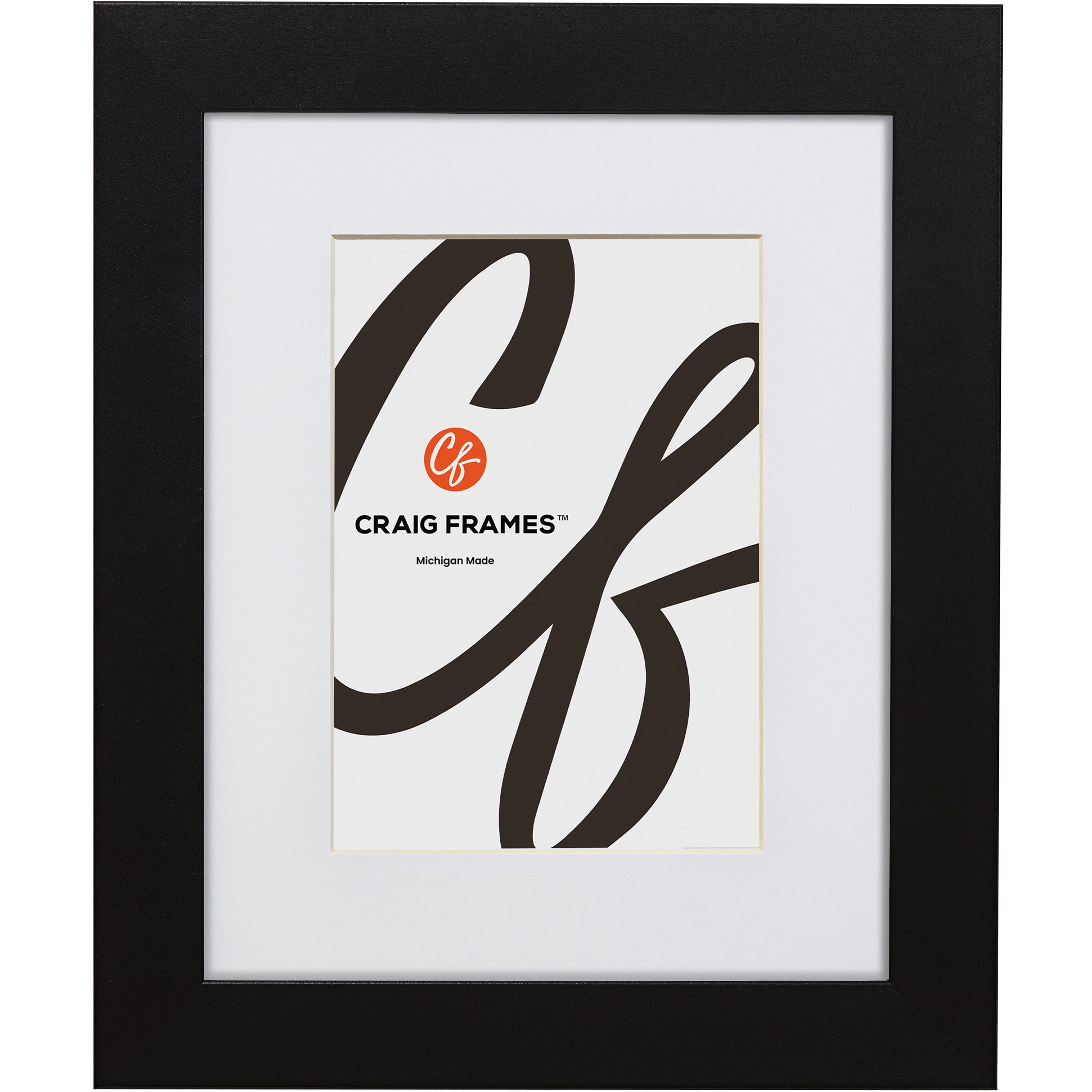 Craig Frames Bauhaus, Modern 1.25" Satin Black 8.5x11 Picture Frame ...