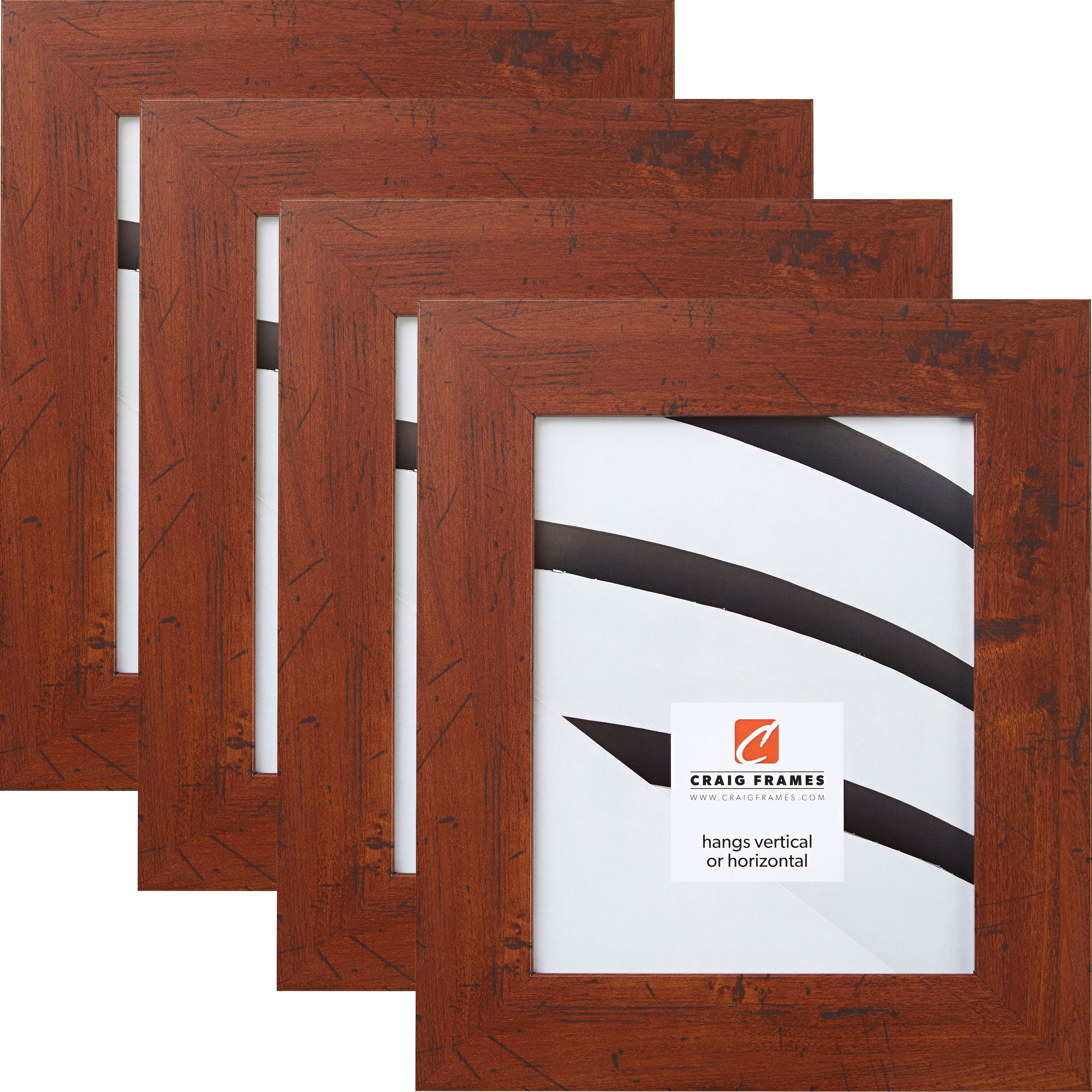 Craig Frames Bauhaus Modern Dark Walnut Picture Frame, Set of 4 ...