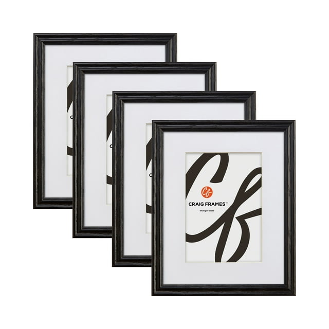 Craig Frames Black, 8x12 inch Hardwood Picture Frame Matted for a 5x7 ...
