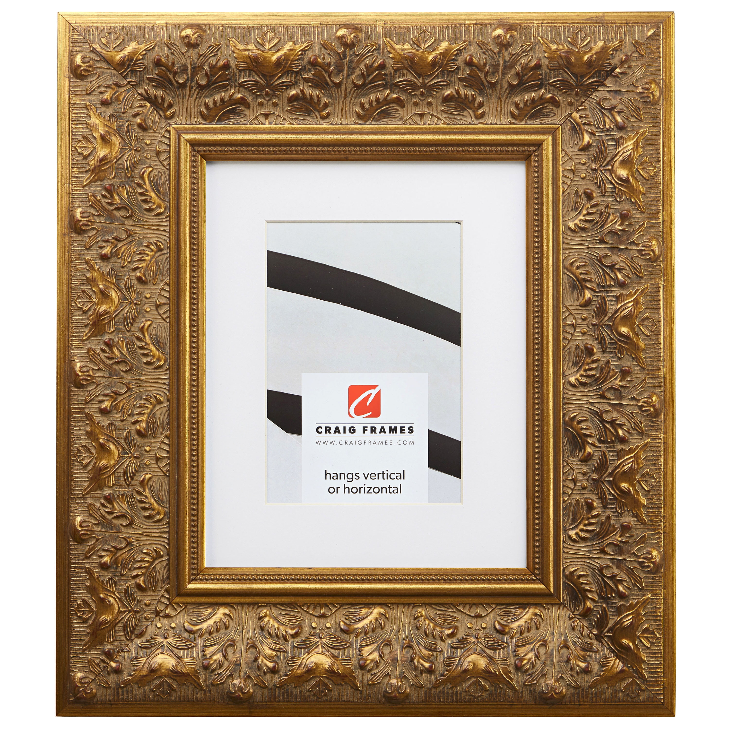 Craig Frames Borromini, 22x28 inch Gold and Bronze Picture Frame Matted ...