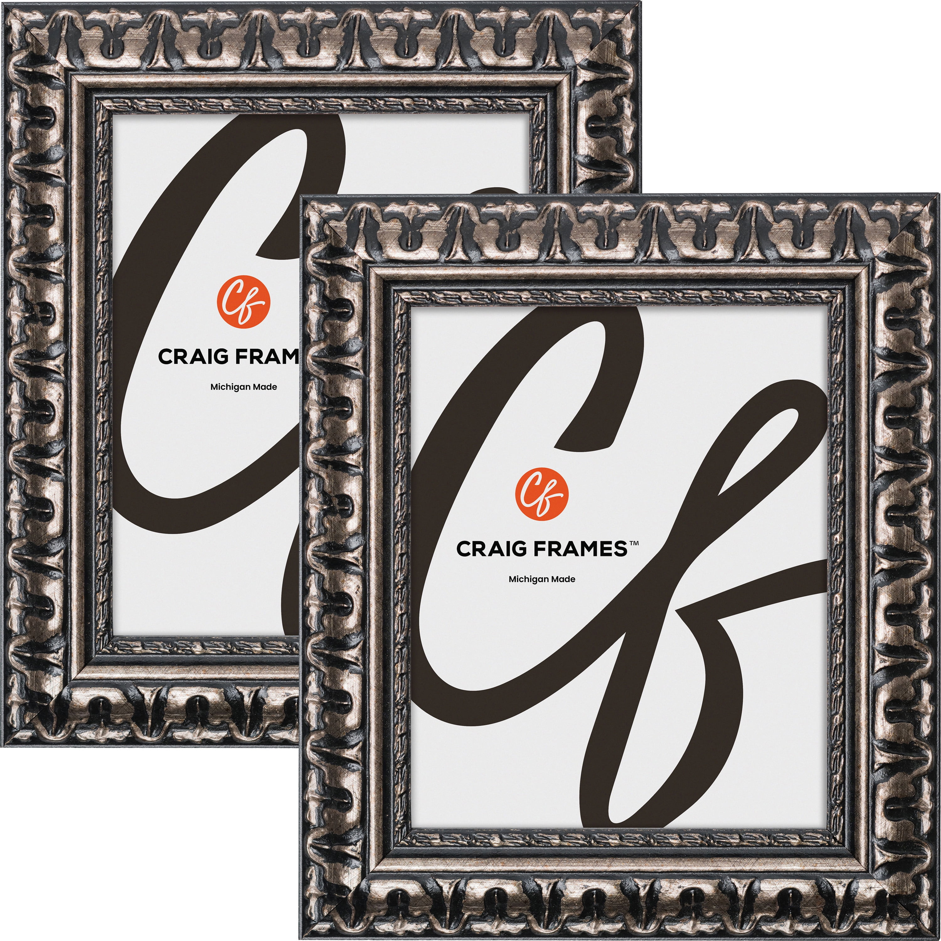 Craig Frames Bravado, 22x30 Picture Frame, Antique Silver, Set of 2 ...