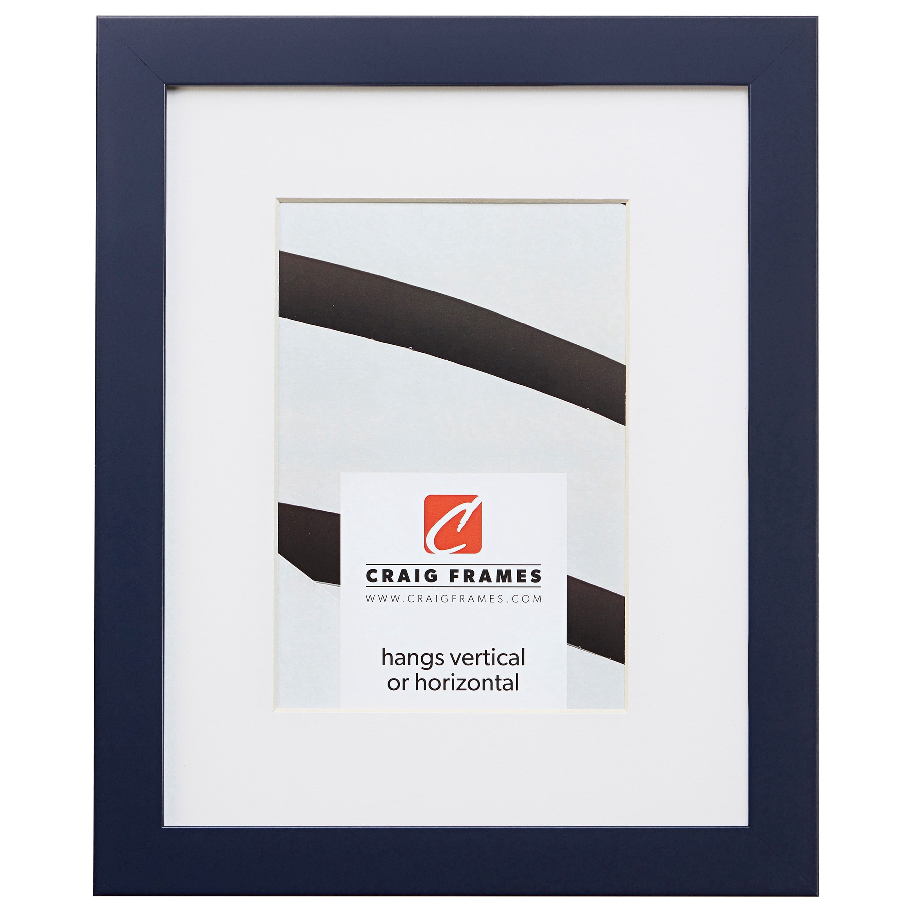 Craig Frames Confetti, 11x14 inch Modern Navy Blue Picture Frame Matted ...