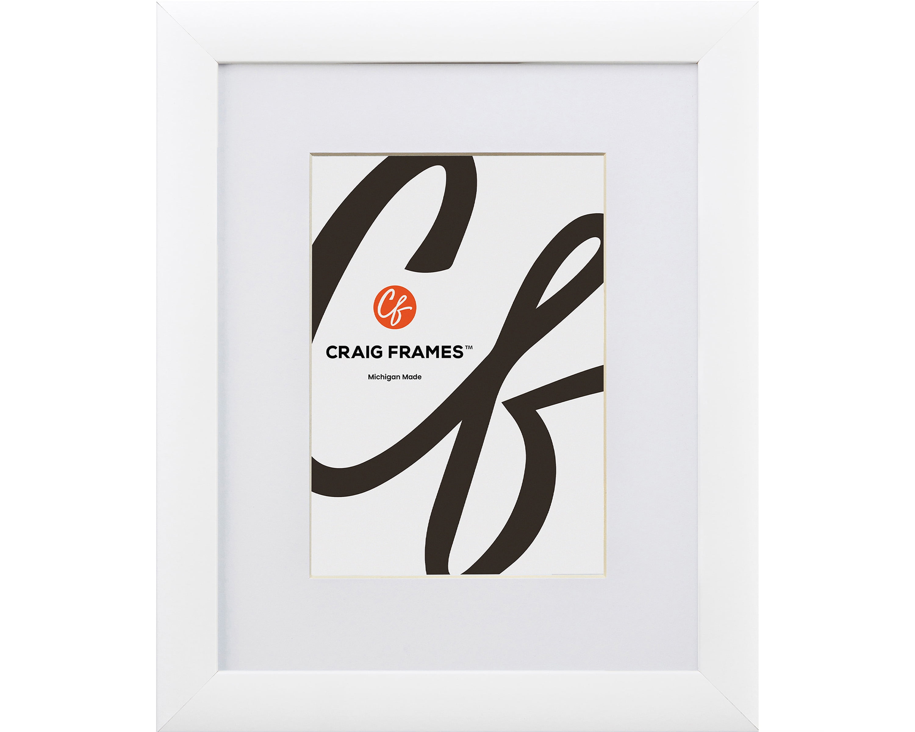 Craig Frames Contemporary, 12x16 Inch White Picture Frame Matted to ...