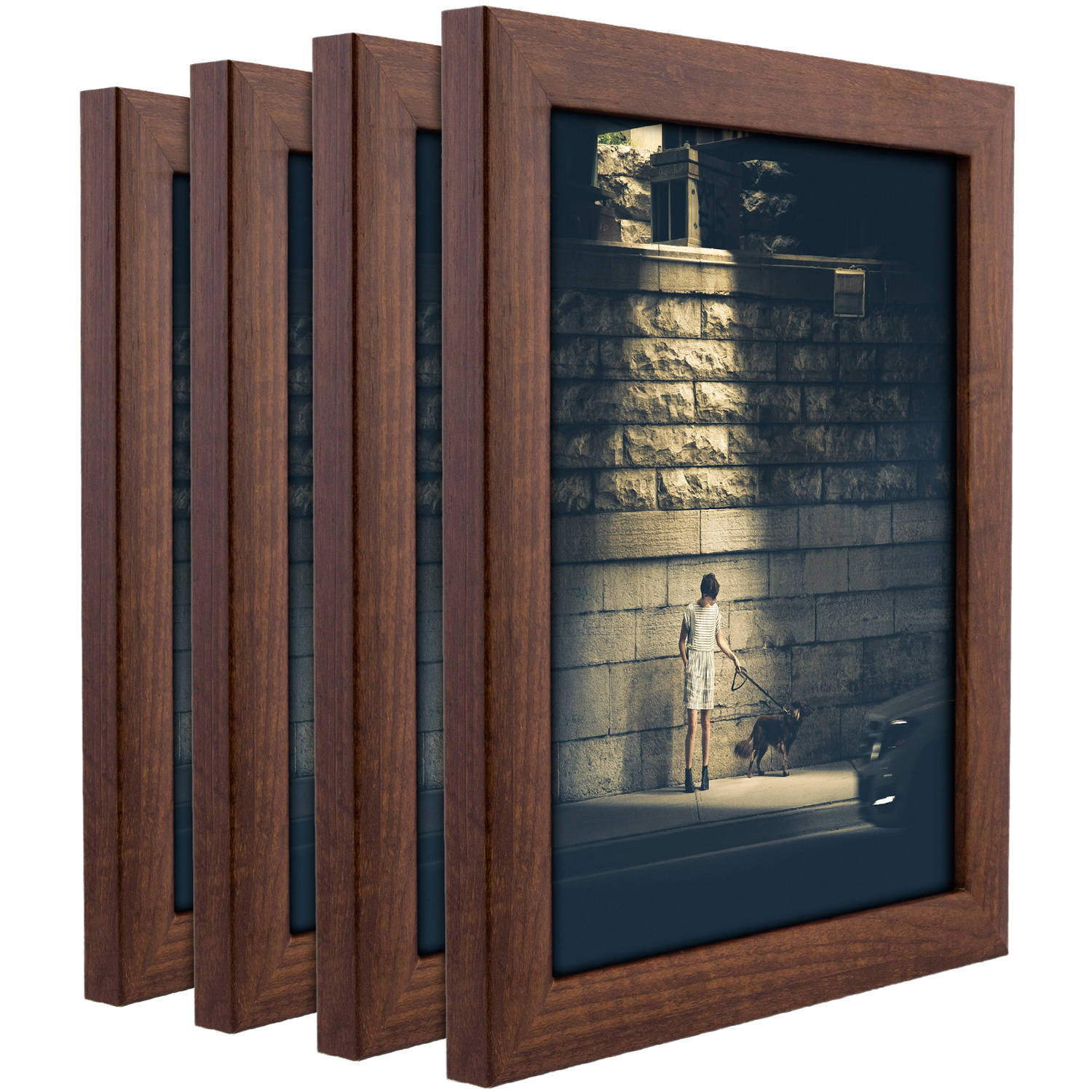 Craig Frames Contemporary Honey Brown Picture Frame, Set of 4 - Walmart.com