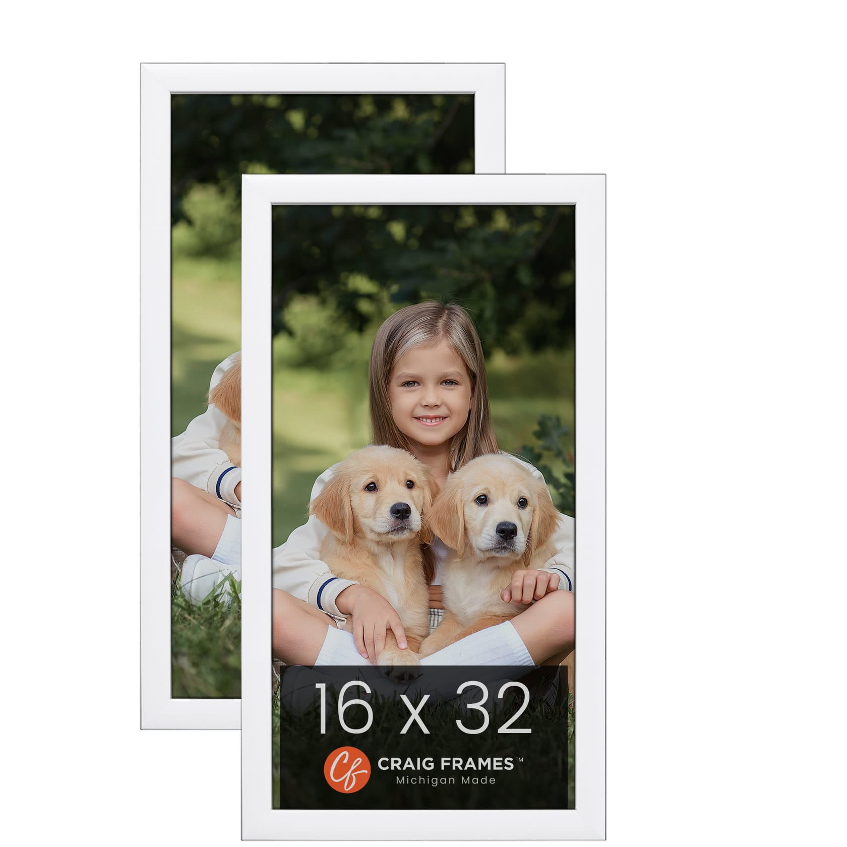 Craig Frames Contemporary Picture Frame, 16x32 Inch, White, Set of 2 ...
