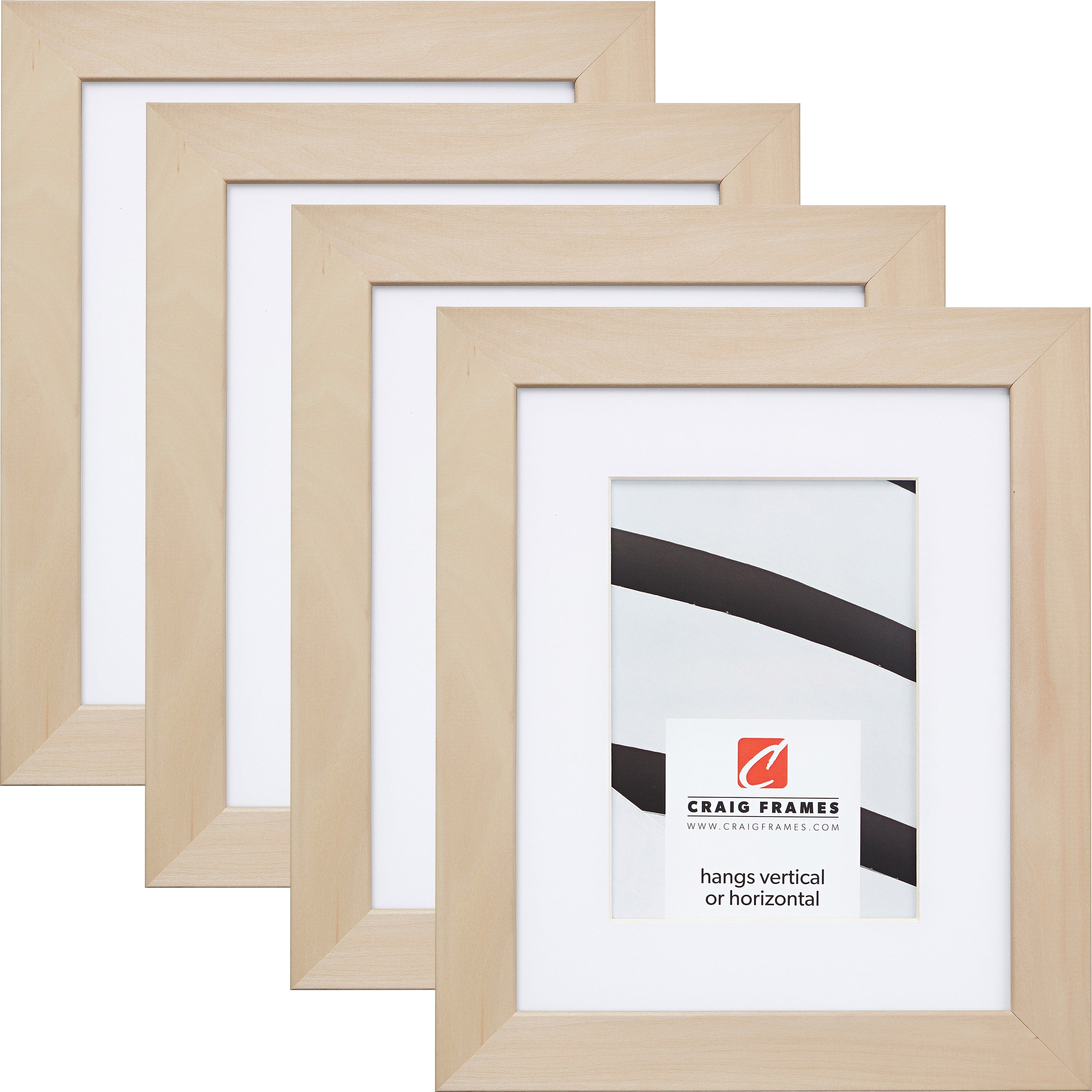 Craig Frames DIY Unfinished Wood Picture Frame, 10 x 12 Inch Matted to ...