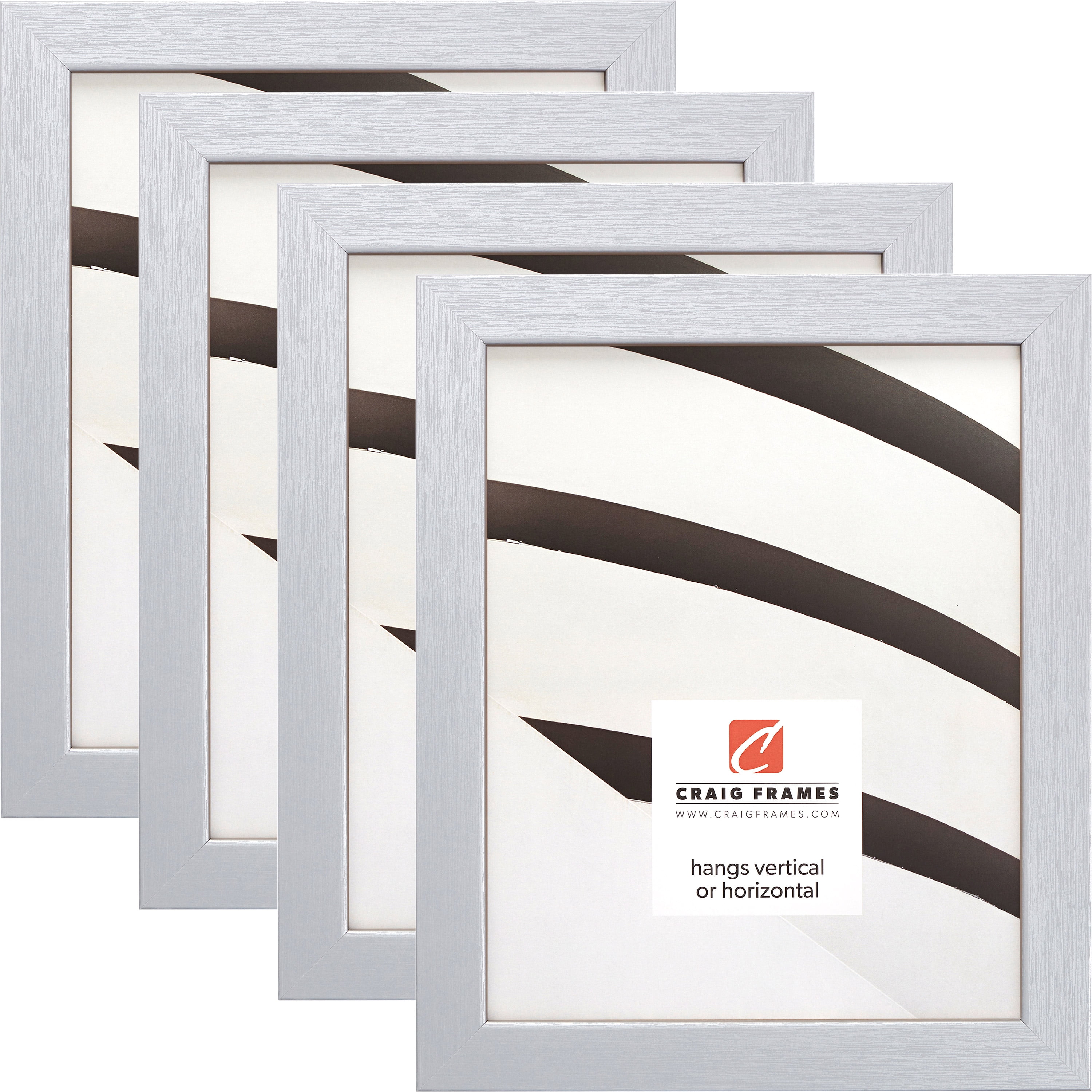 Craig Frames Essentials, 14x18 inch Picture Frame, Brushed Silver, Set ...
