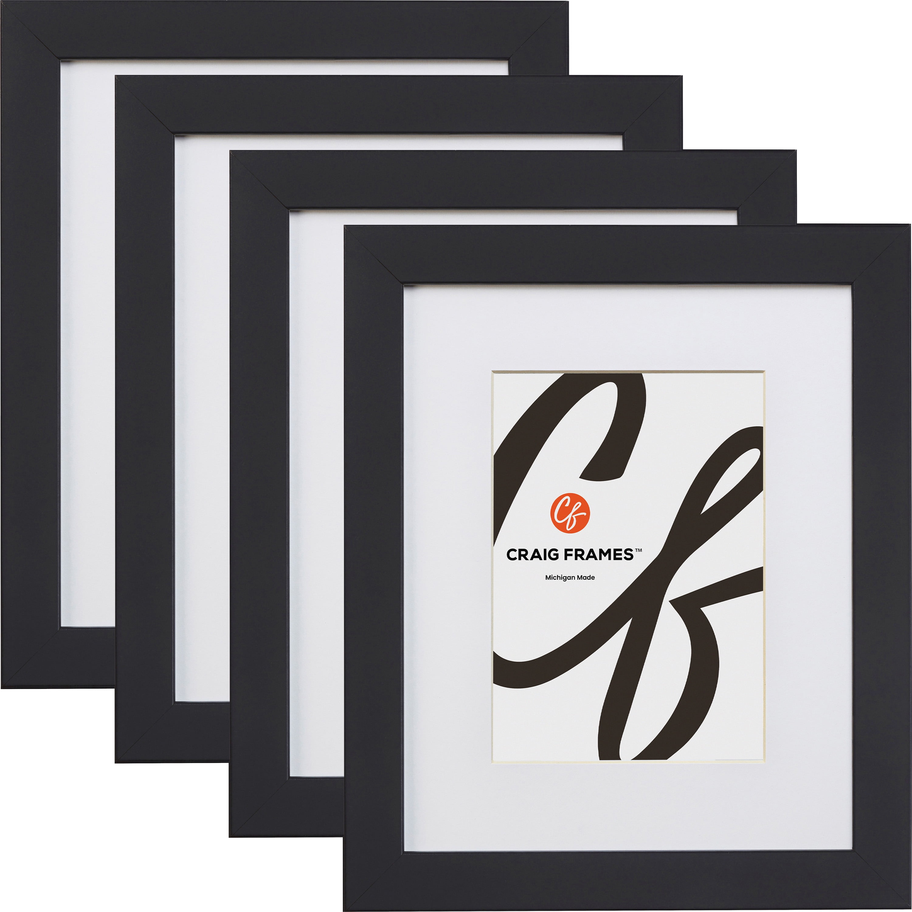 Craig Frames Essentials, 24x24 Inch Black Picture Frame Matted to ...