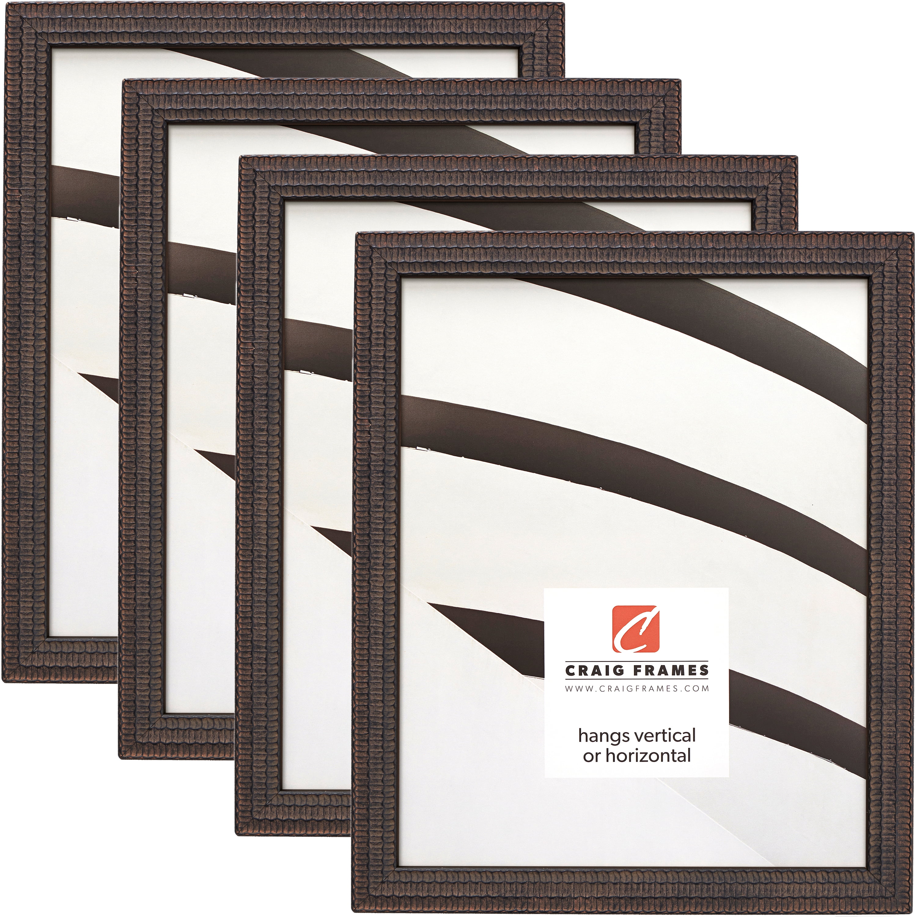 Craig Frames Farnsworth, 10x13 inch Picture Frame, Black, Set of 4 ...