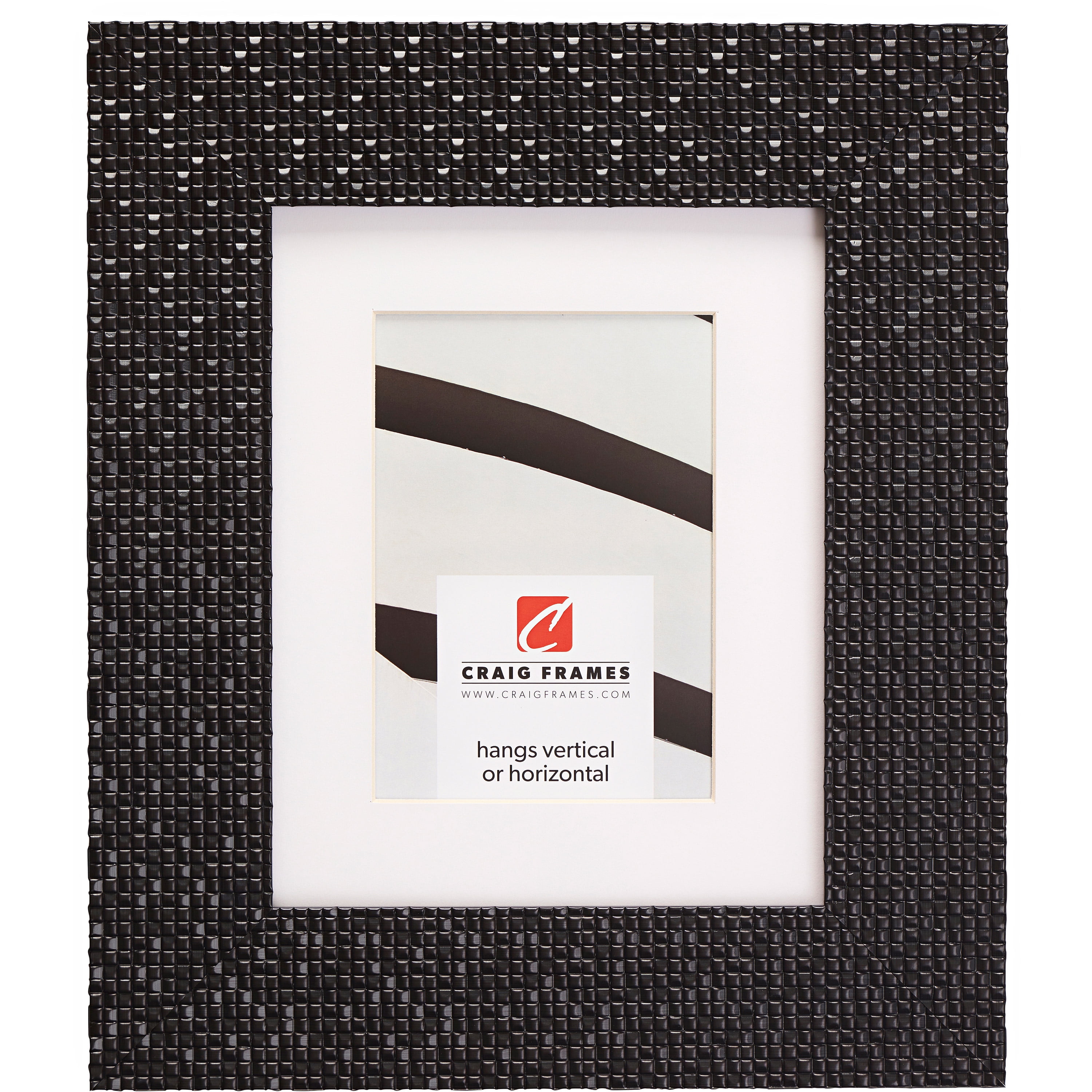 Craig Frames Glimmer, 13x19 inch Black Picture Frame Matted for a 9x13 ...