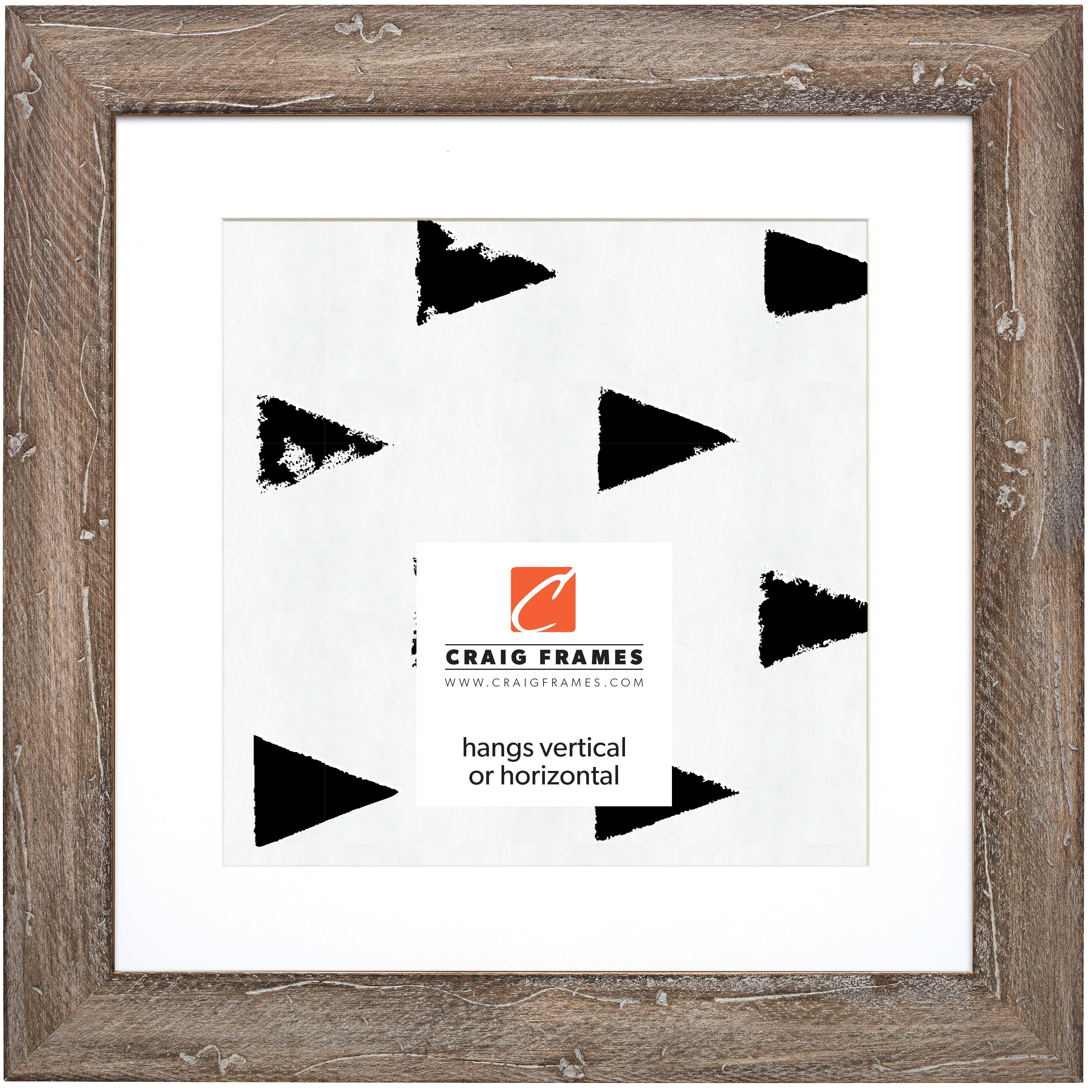Craig Frames Hatteras, 12x12 inch Picture Frame Matted for a 9x9 Photo ...