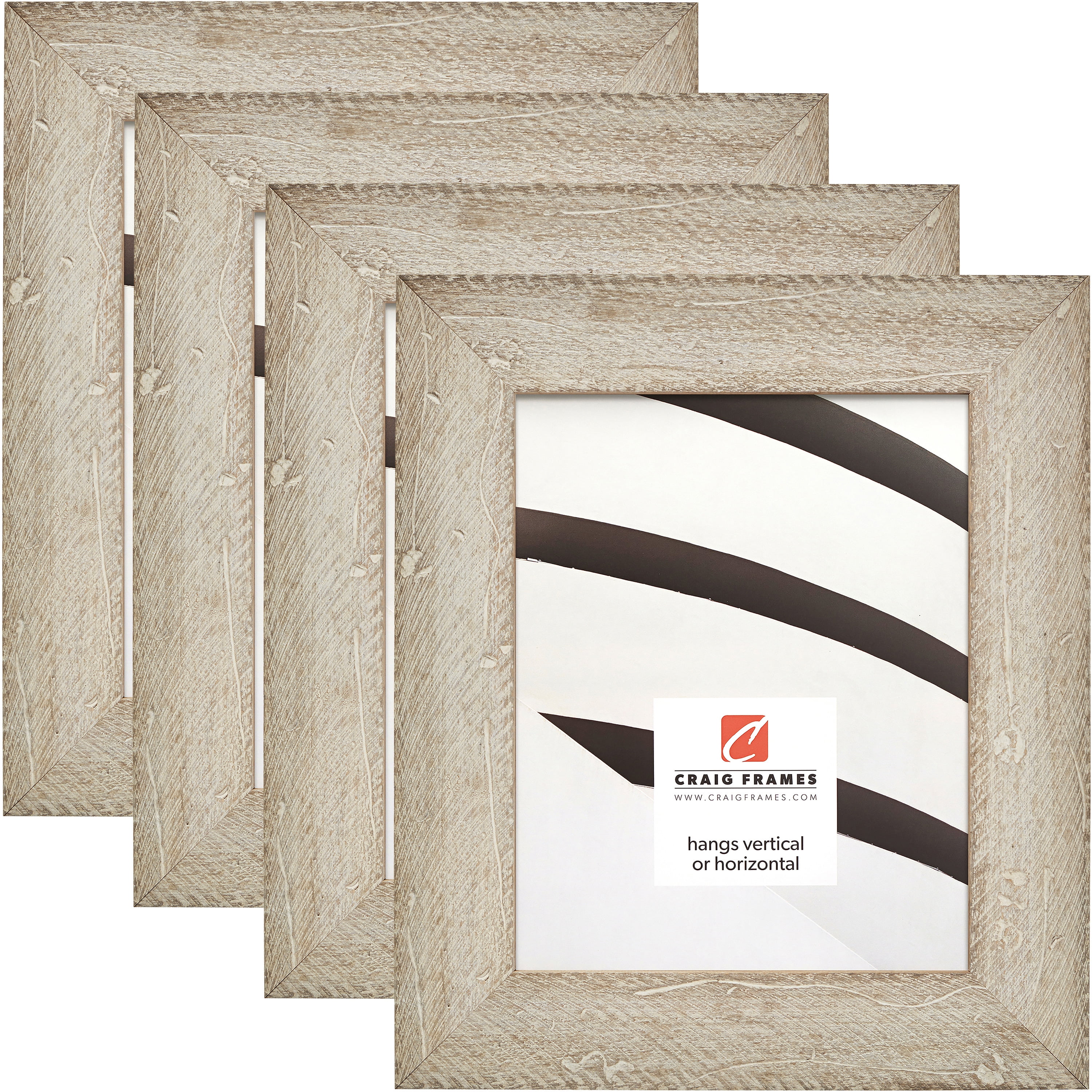 Craig Frames Hatteras, 4x6 inch Picture Frame, White Wash, Set of 4 ...