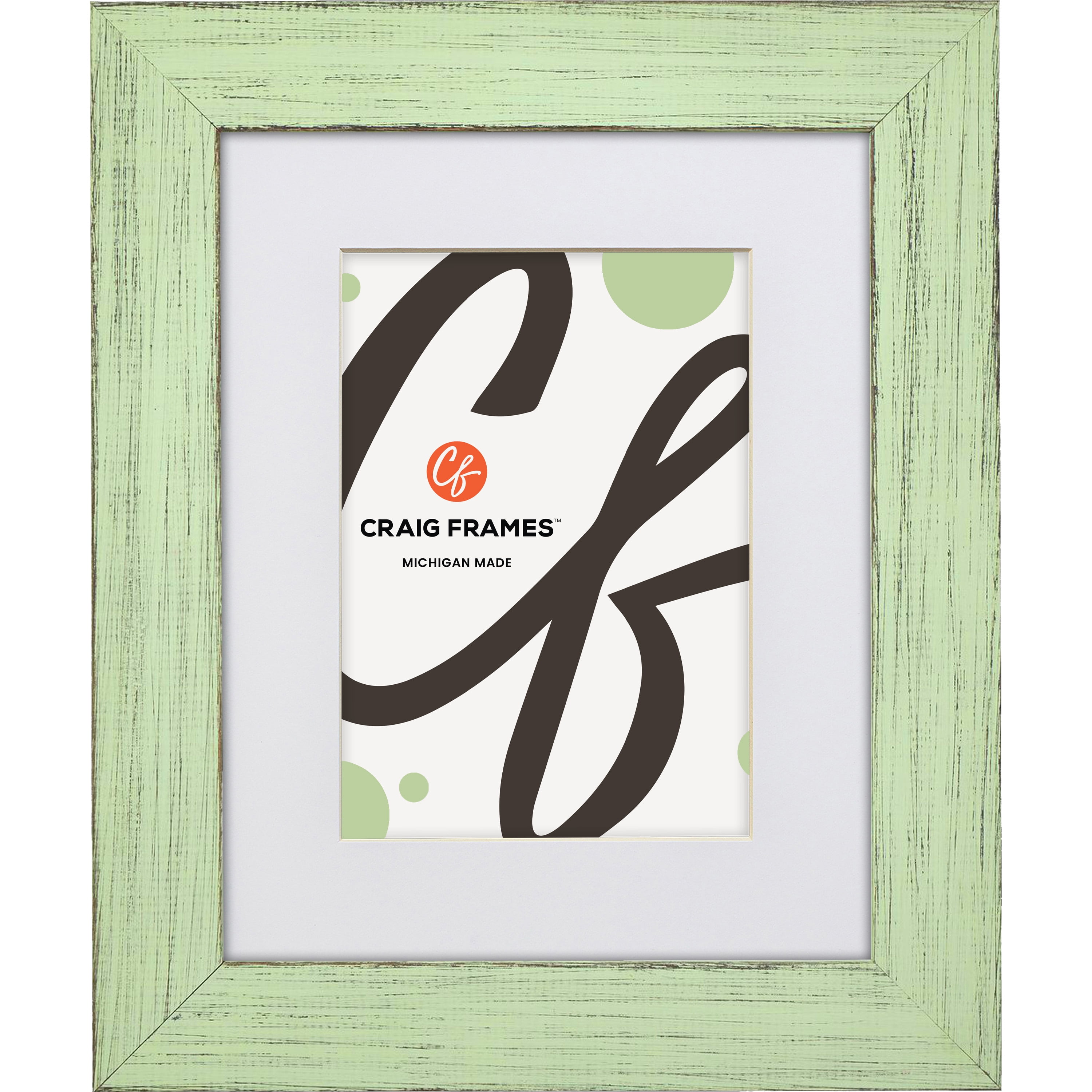 Craig Frames Jasper, 12x16 inch Country Mint Julep Picture Frame Matted for a 8x12 Photo ...