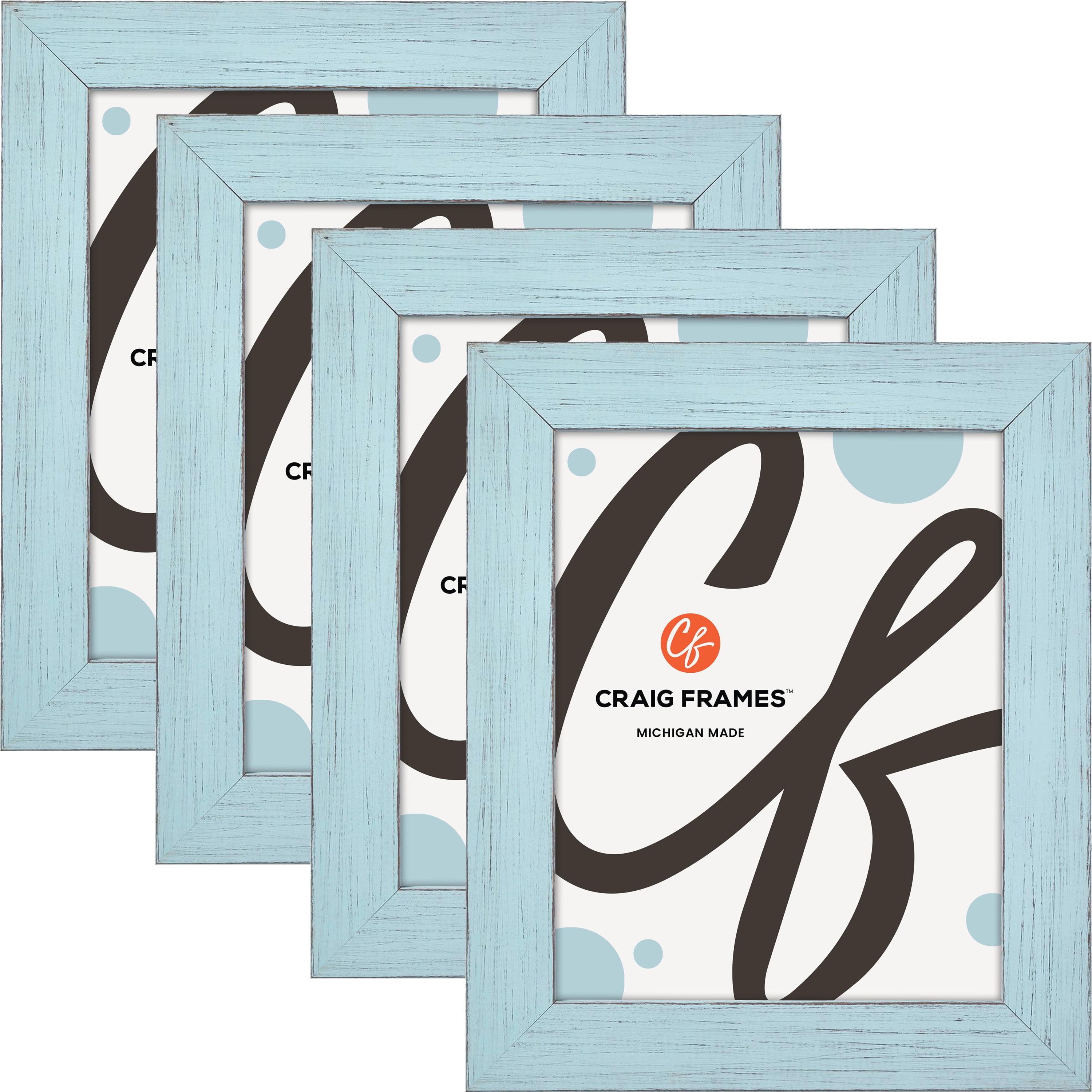 Craig Frames Jasper, 9x16 inch Picture Frame, Country Sky Blue, Set of ...