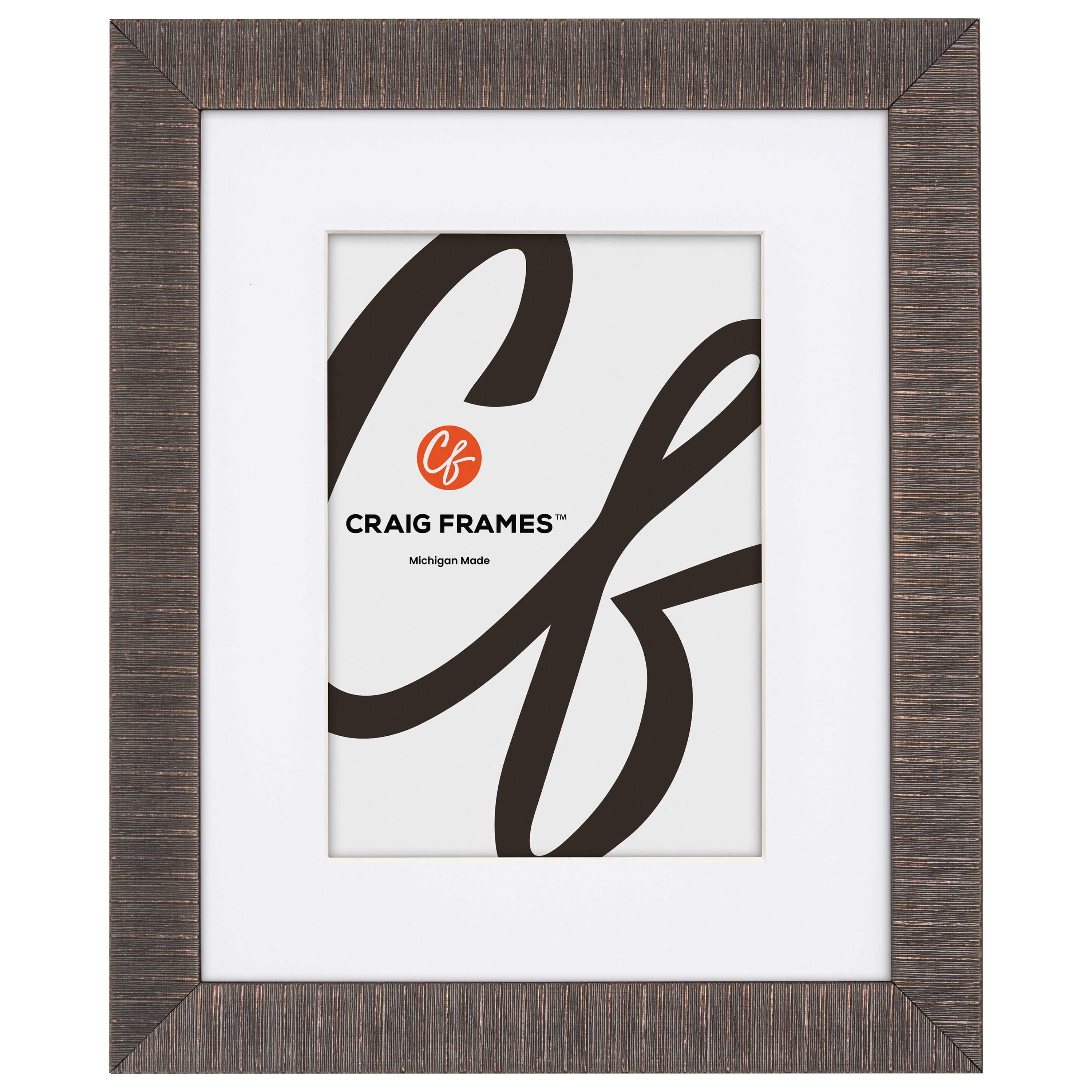 Craig Frames Linear, 8x12 Picture Frame Matted for a 5x7 Photo, Aged ...
