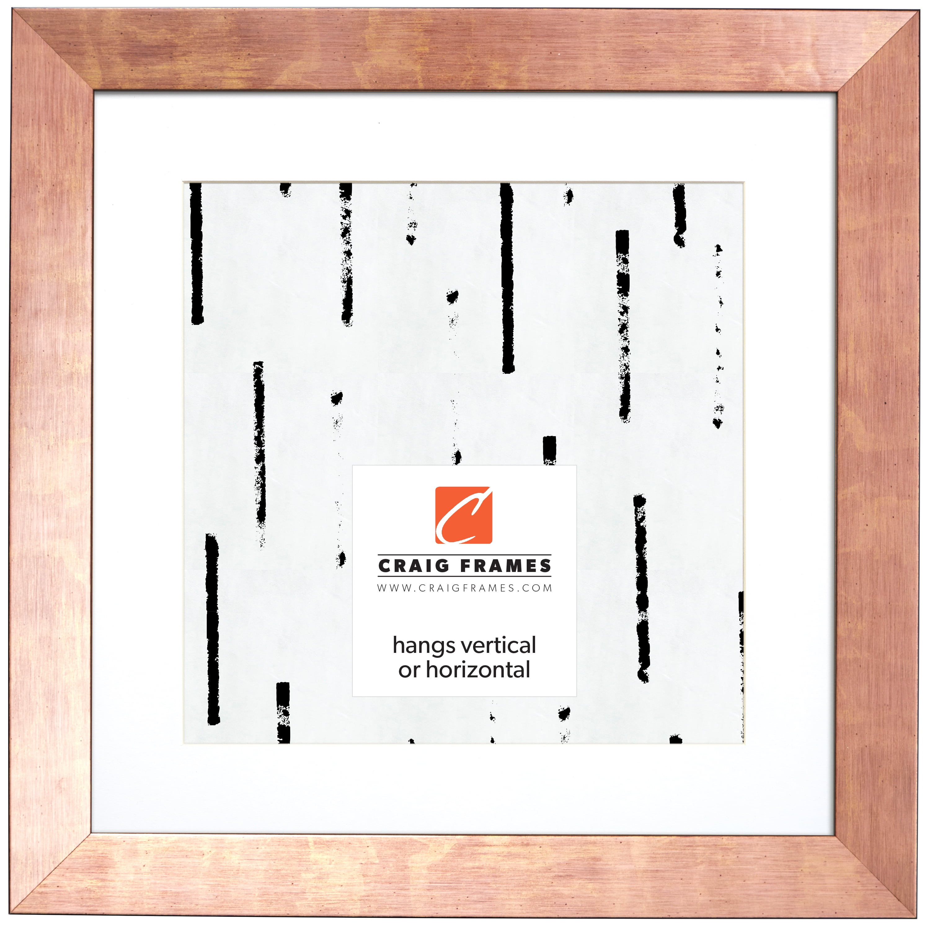 Craig Frames Milano 150, 12x12 inch Picture Frame Matted for a 9x9 ...