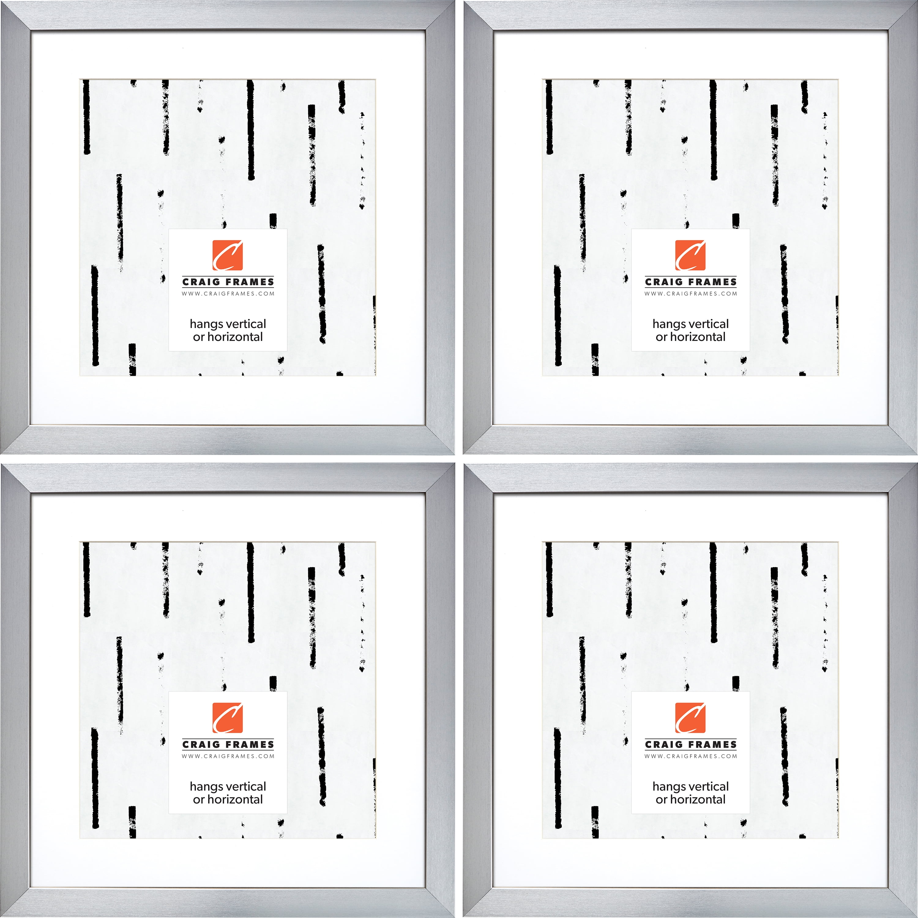 Craig Frames Modern Aesthetics 125, 12x12 inch Picture Frame Matted for ...