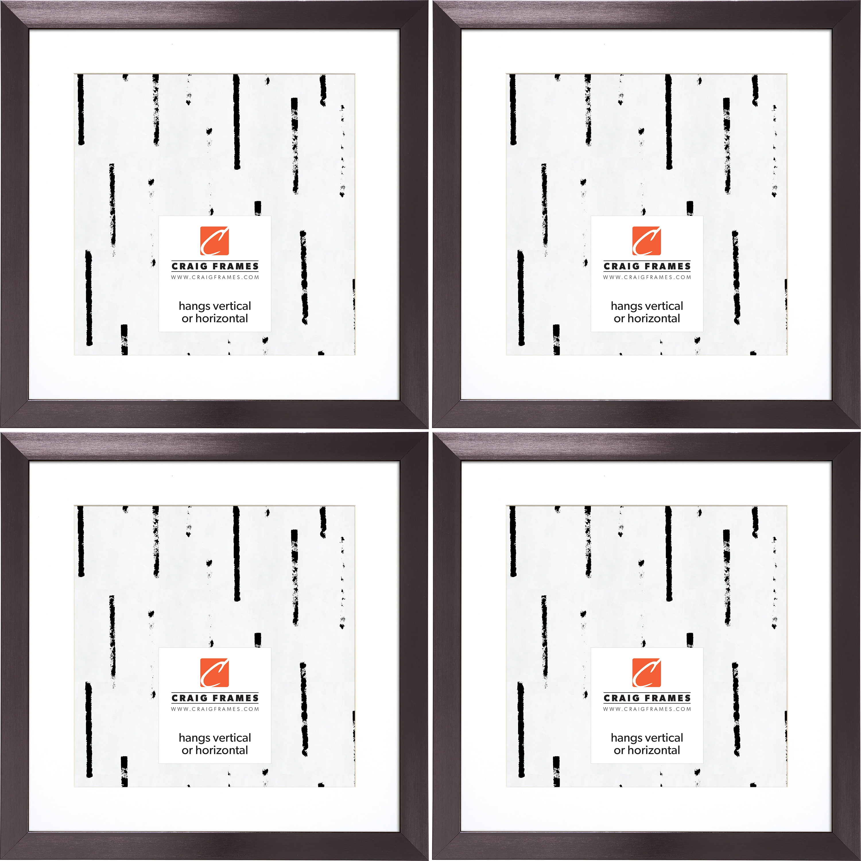 Craig Frames Modern Aesthetics 125, 24x24 inch Picture Frame Matted for ...