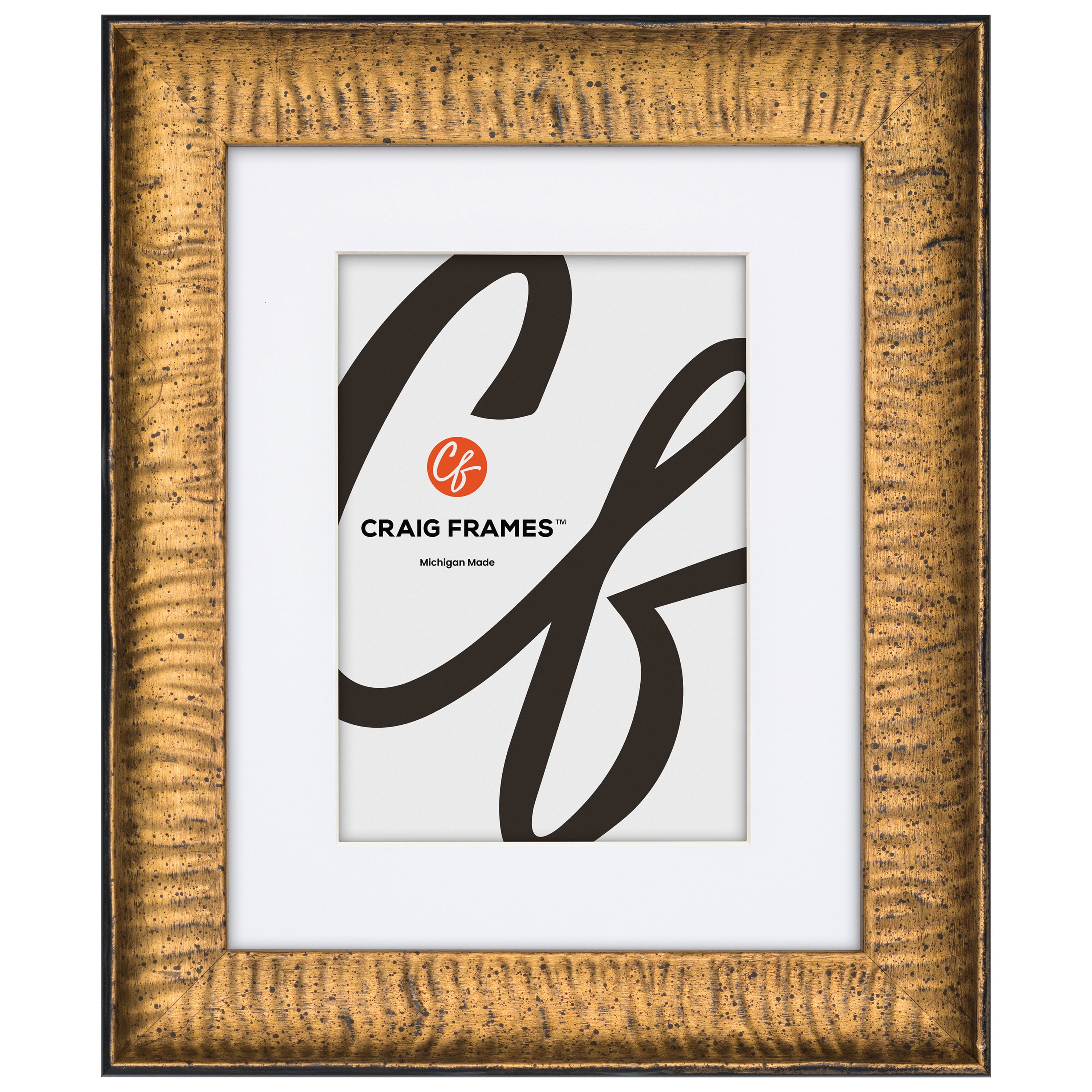 Craig Frames Safari, 8.5x11 Picture Frame Matted for a 6x9 Photo, Gold ...