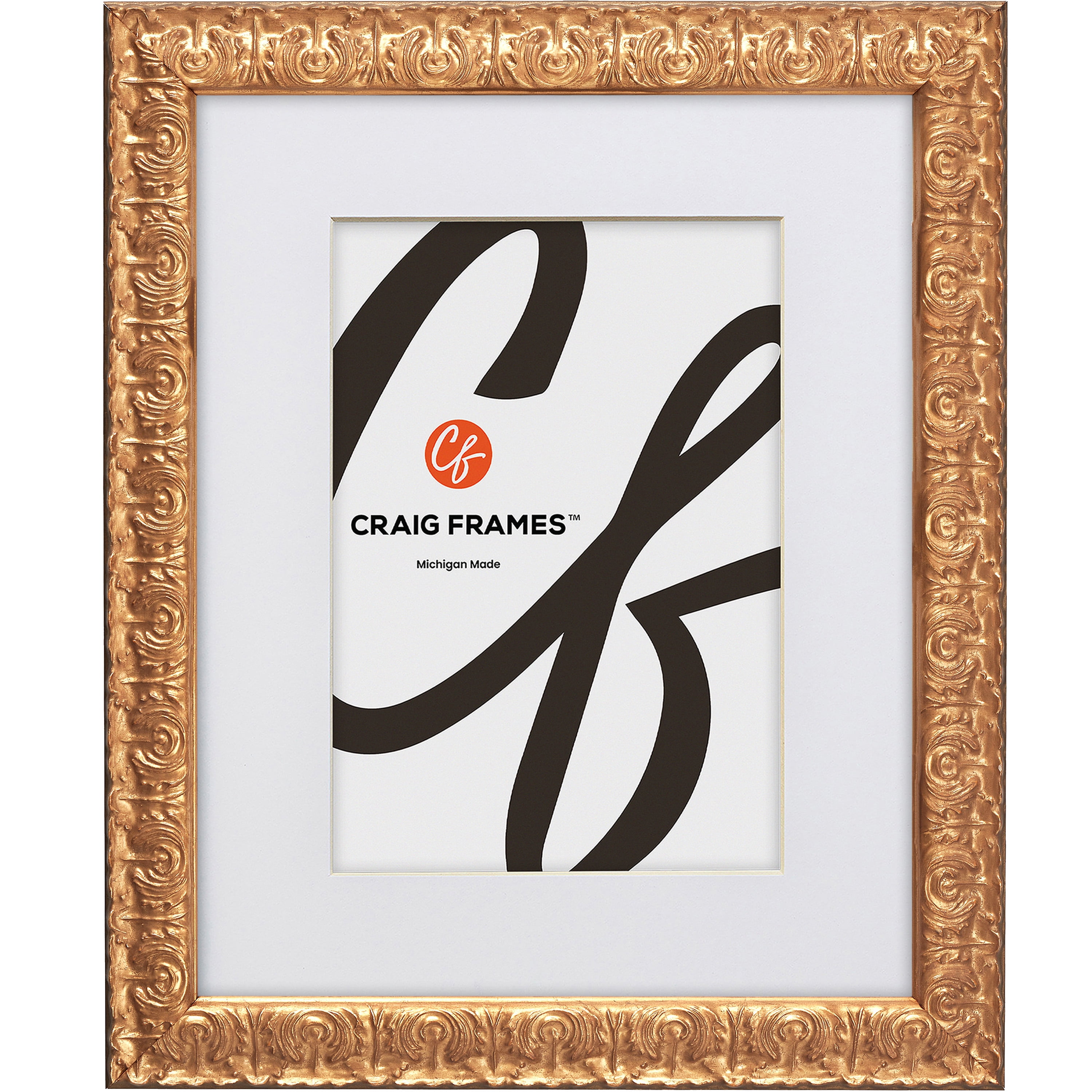 Craig Frames Versailles, 10x13 inch Gold Picture Frame Matted for a ...