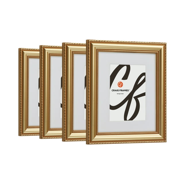 Craig Frames Victoria, 10x12 inch Ornate Gold Picture Frame Matted for ...