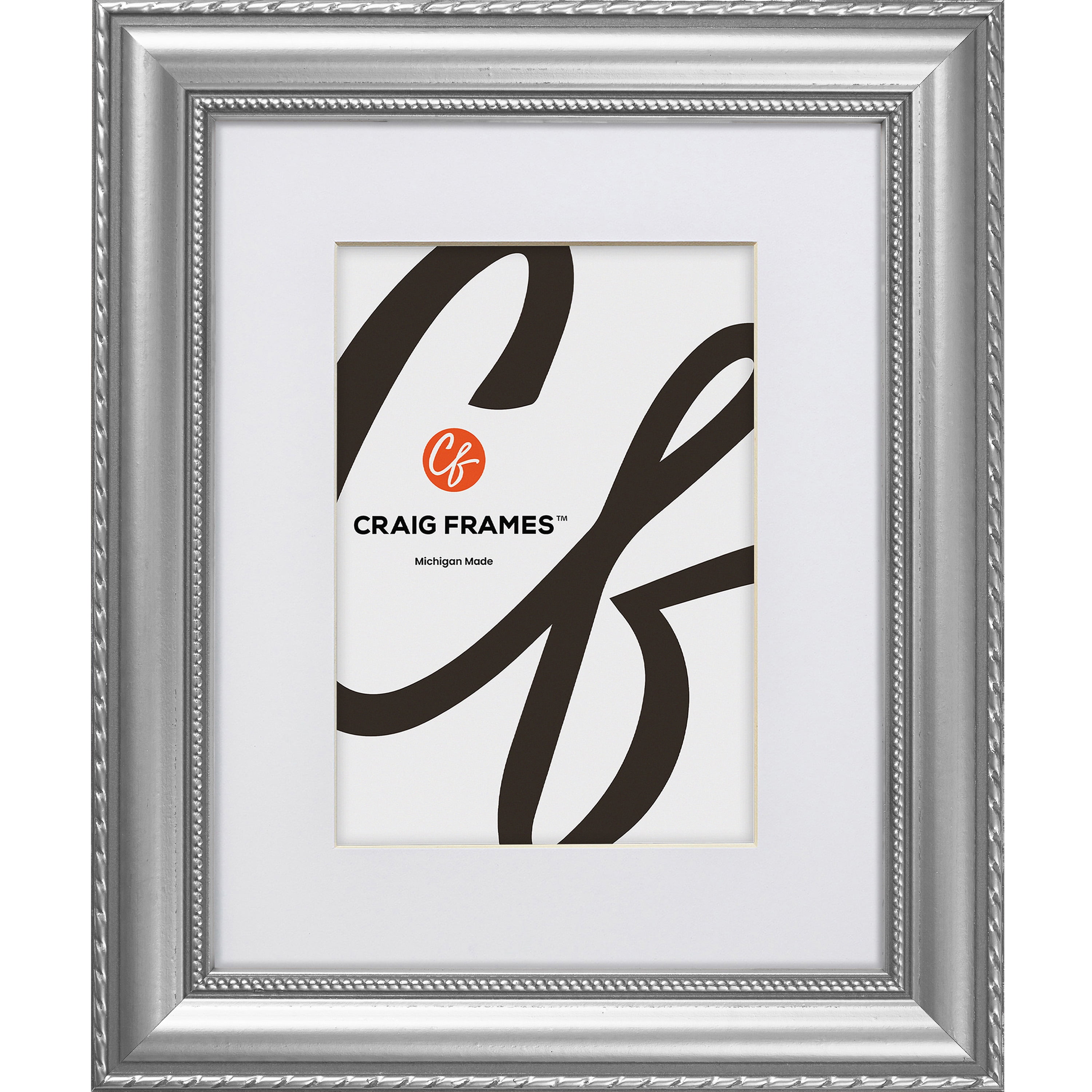 Craig Frames Victoria, 14x18 inch Ornate Silver Picture Frame Matted ...
