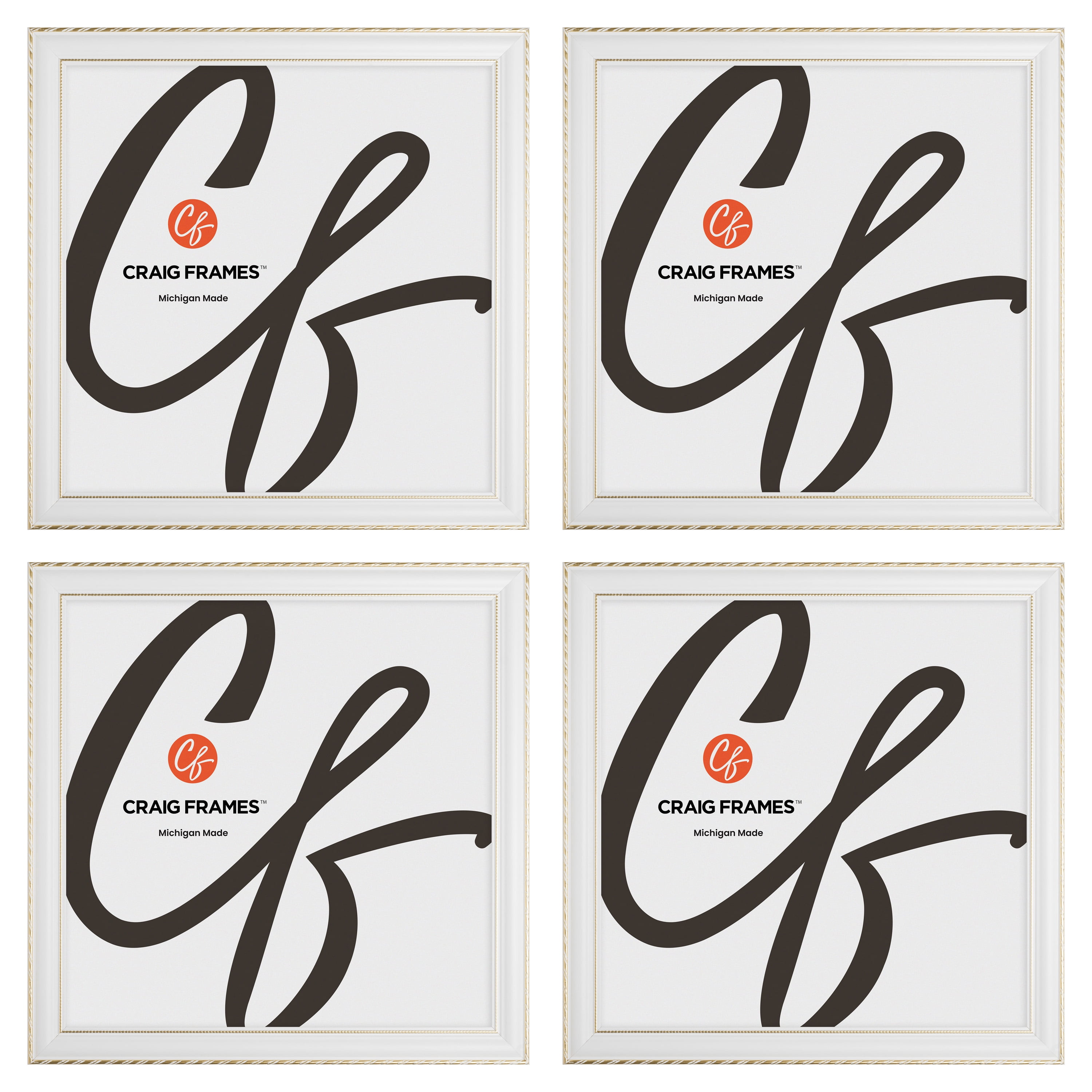 Craig Frames Victoria, 19x19 inch Picture Frame, Ornate White and Gold ...