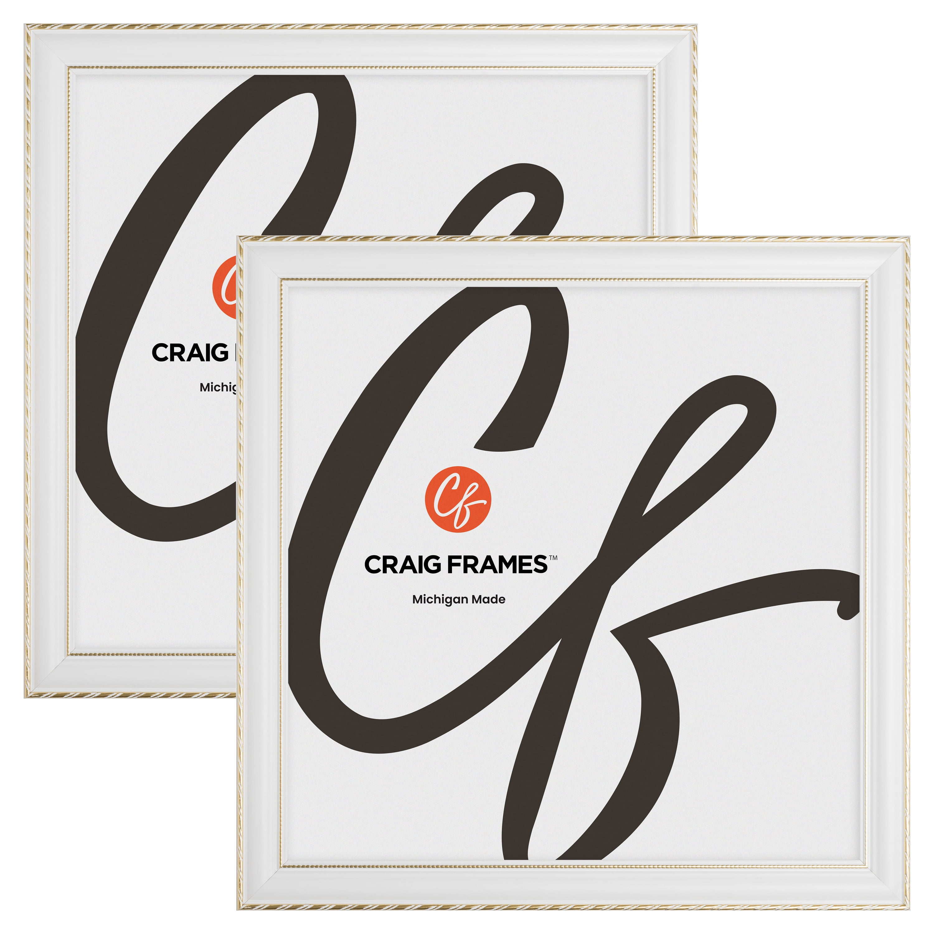 Craig Frames Victoria, 28x28 inch Picture Frame, Ornate White and Gold ...