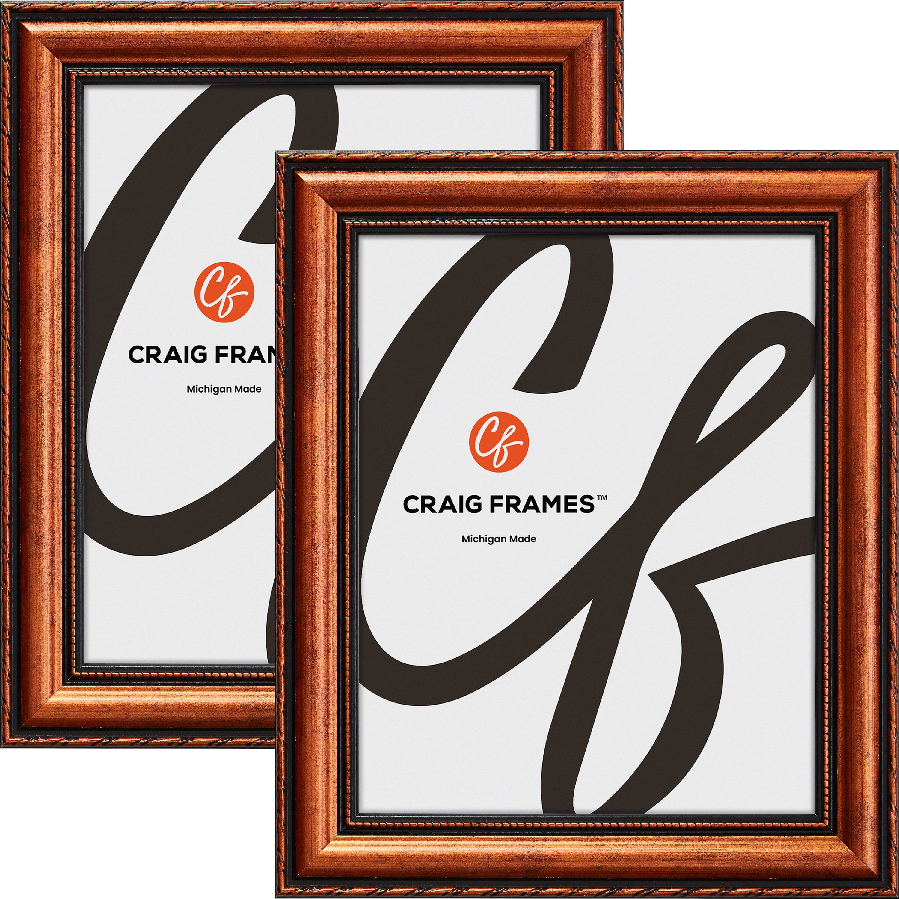 Craig Frames Victoria, 4x5 inch Picture Frame, Ornate Copper, Set of 2 ...