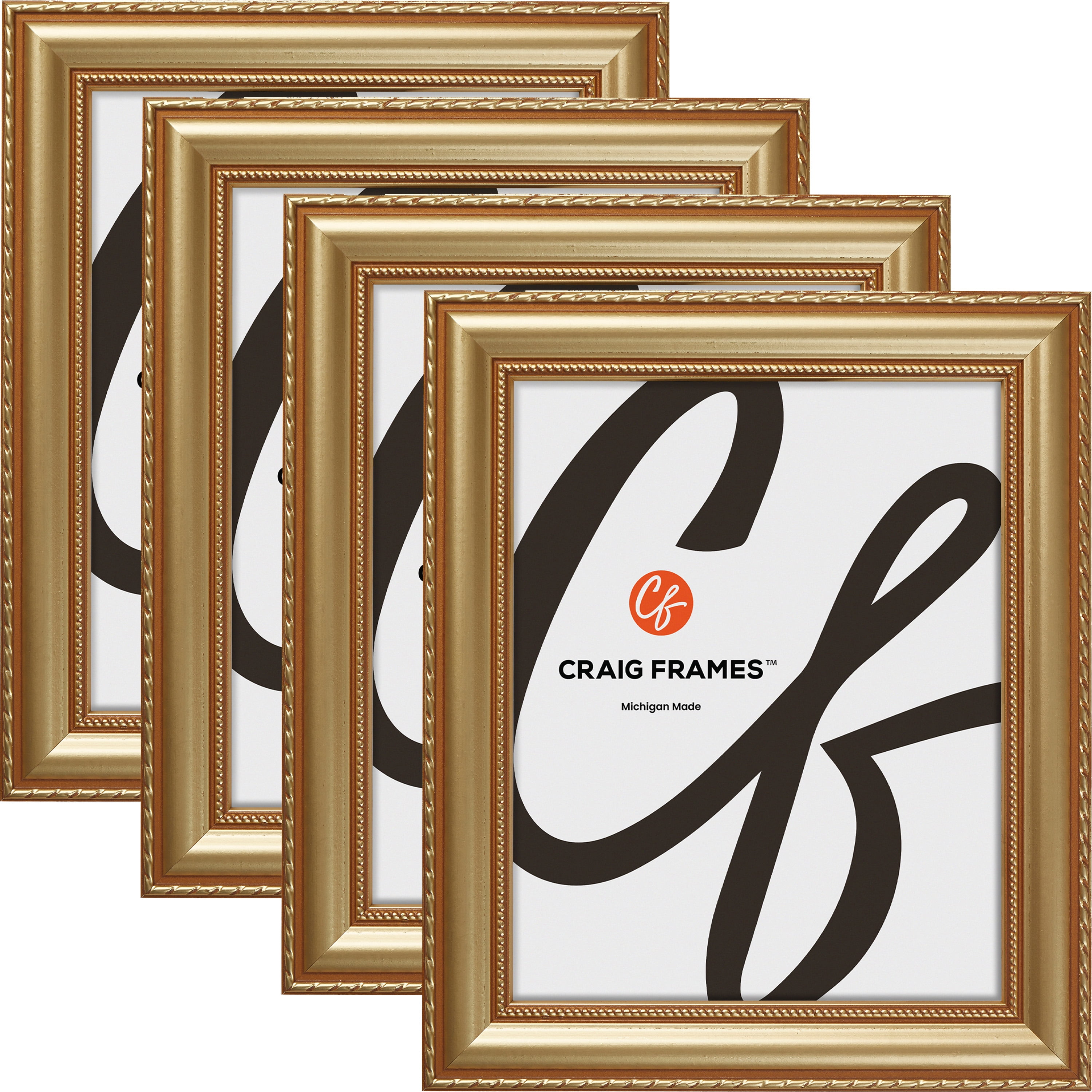 Craig Frames Victoria, 9x16 inch Picture Frame, Ornate Gold, Set of 4 ...