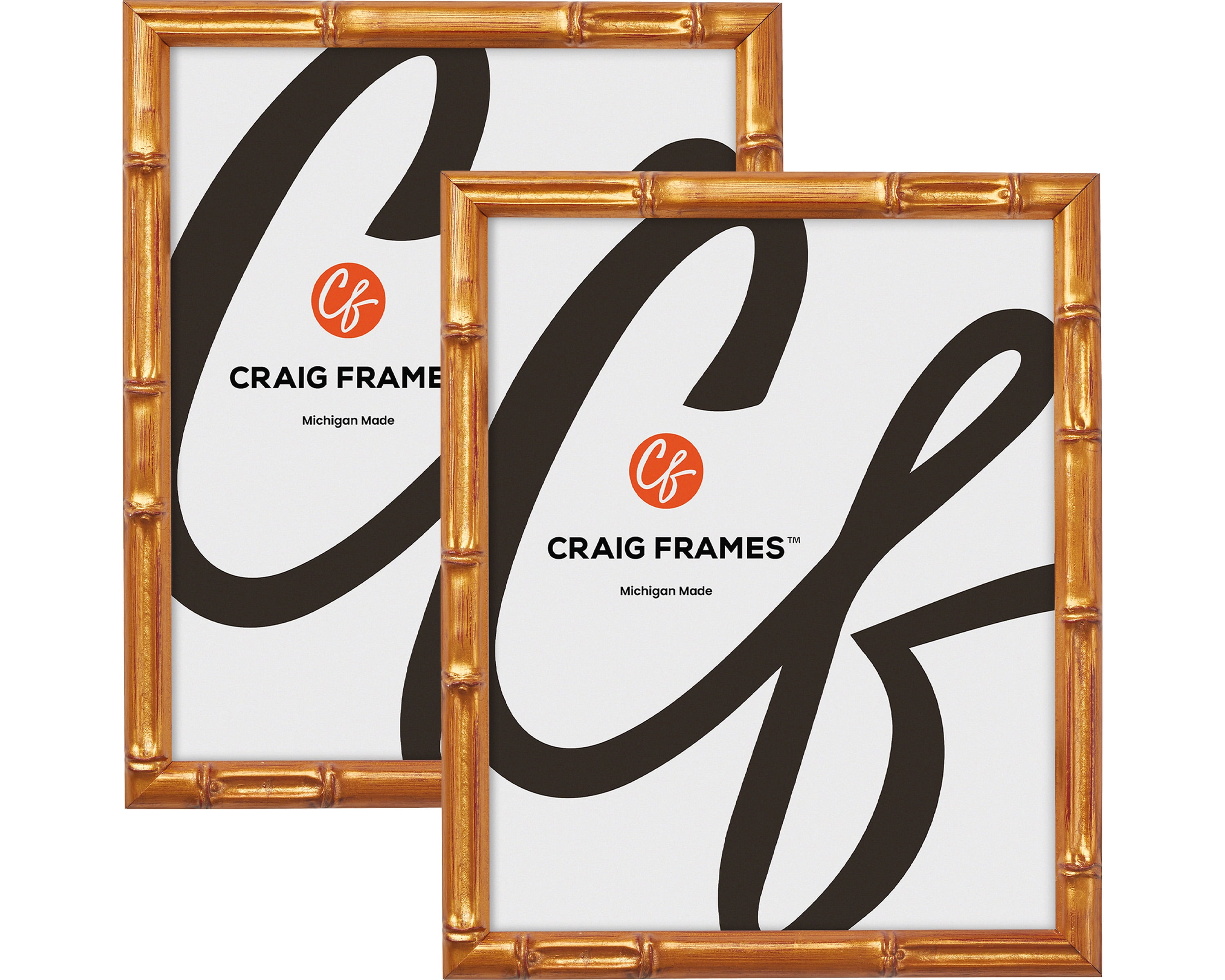 Craig Frames Vintage Bamboo 10x10 inch Picture Frame Tropical Gold, Set ...