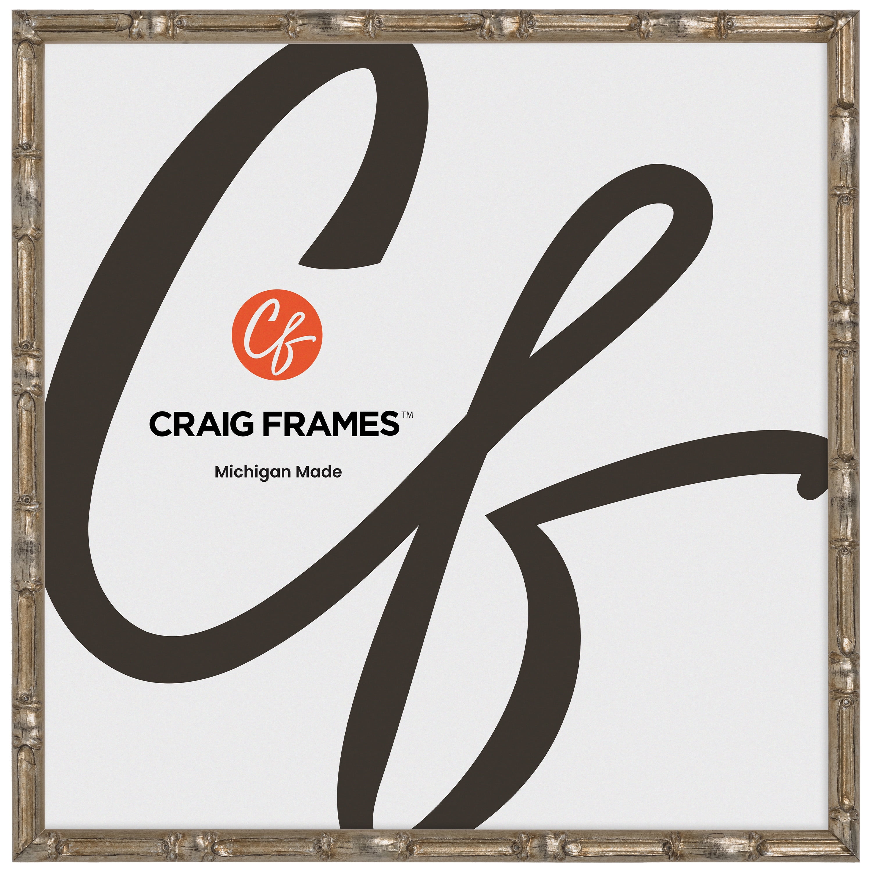 Craig Frames Vintage Silver Bamboo Composite Picture Frame, 12 x 12 ...