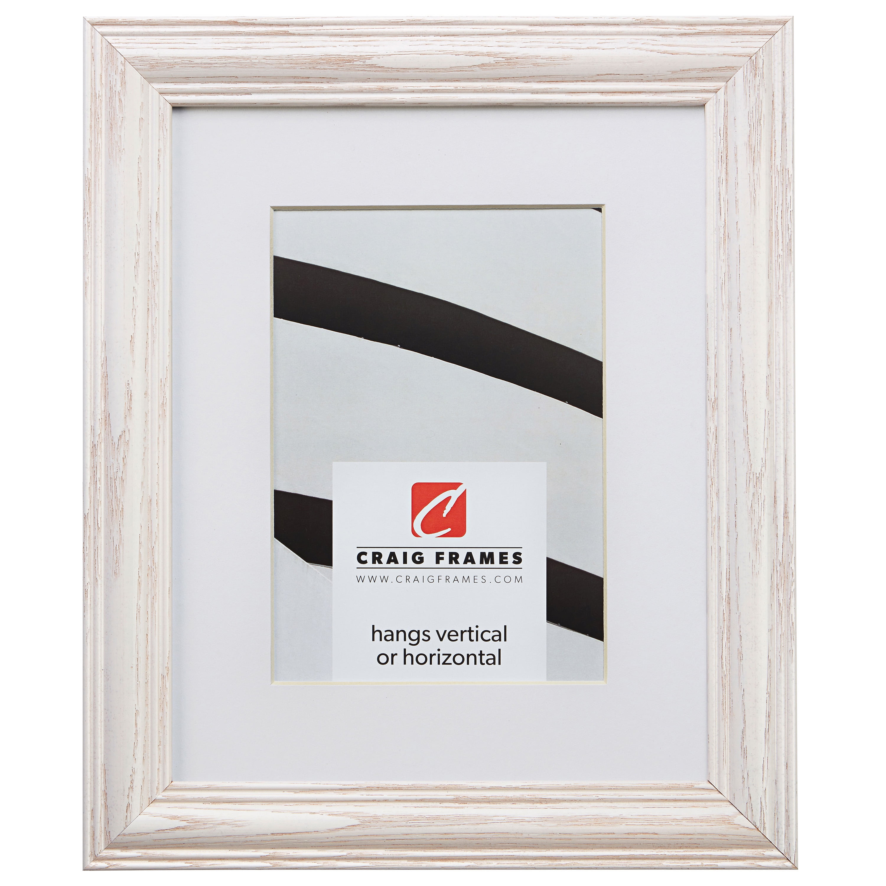 Craig Frames Wiltshire 440, 11x17 inch Whitewash Picture Frame Matted ...