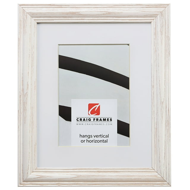 Craig Frames Wiltshire 440, 12x12 inch Whitewash Picture Frame Matted ...