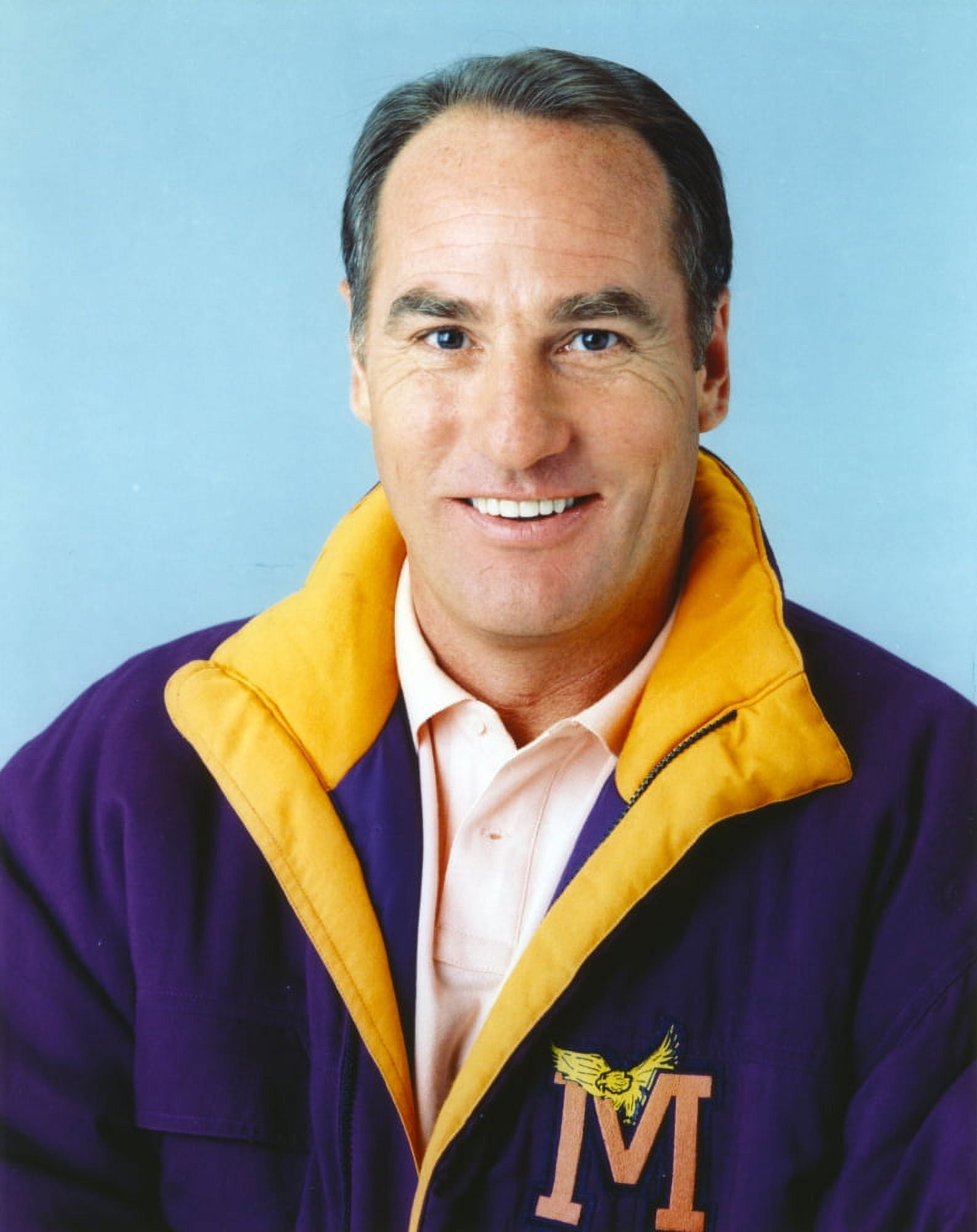 Craig Nelson in Blue Varsity Jacket with Yellow Collar Portrait Photo ...