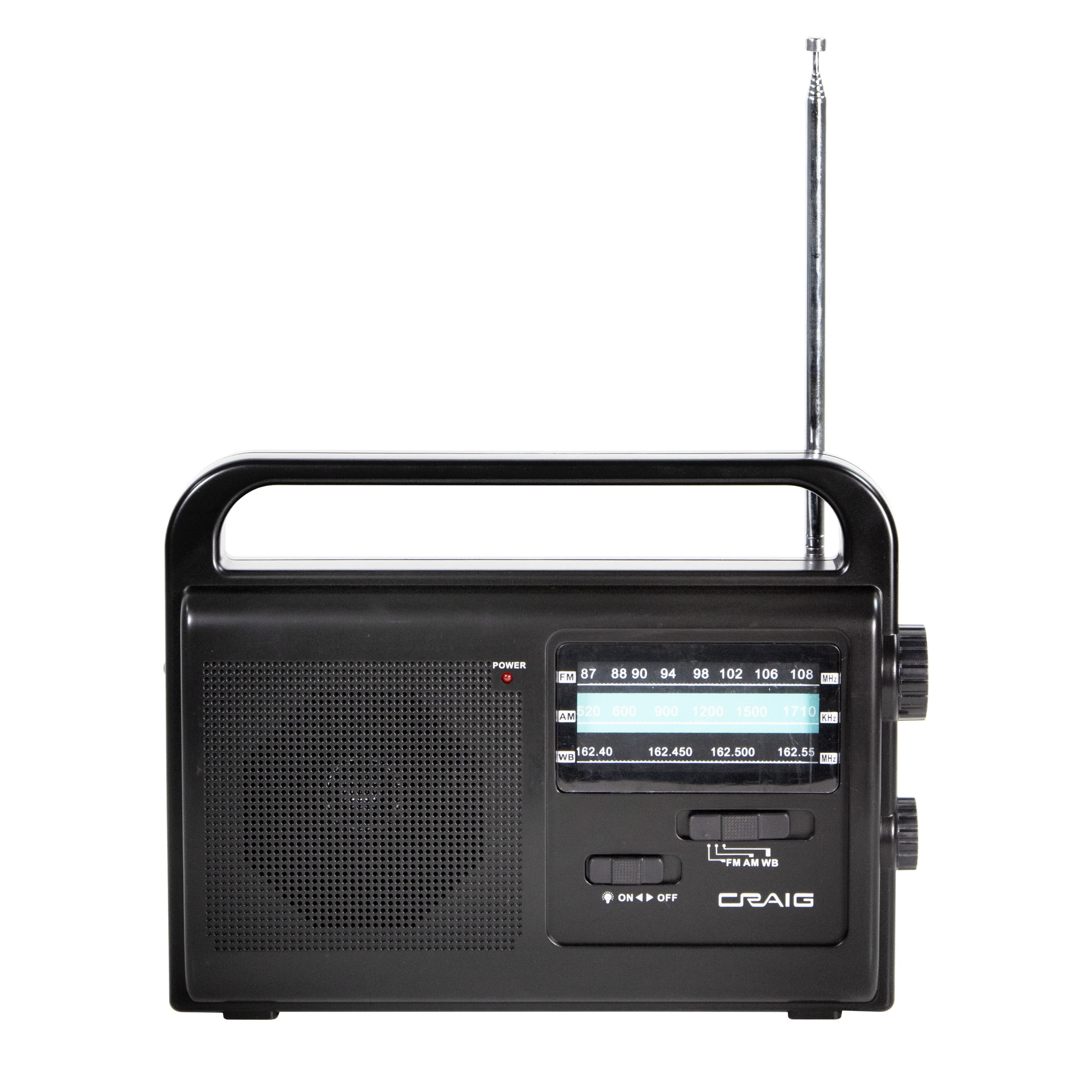 Craig Portable Multipurpose Radios, Black, CR4181W - Walmart.com