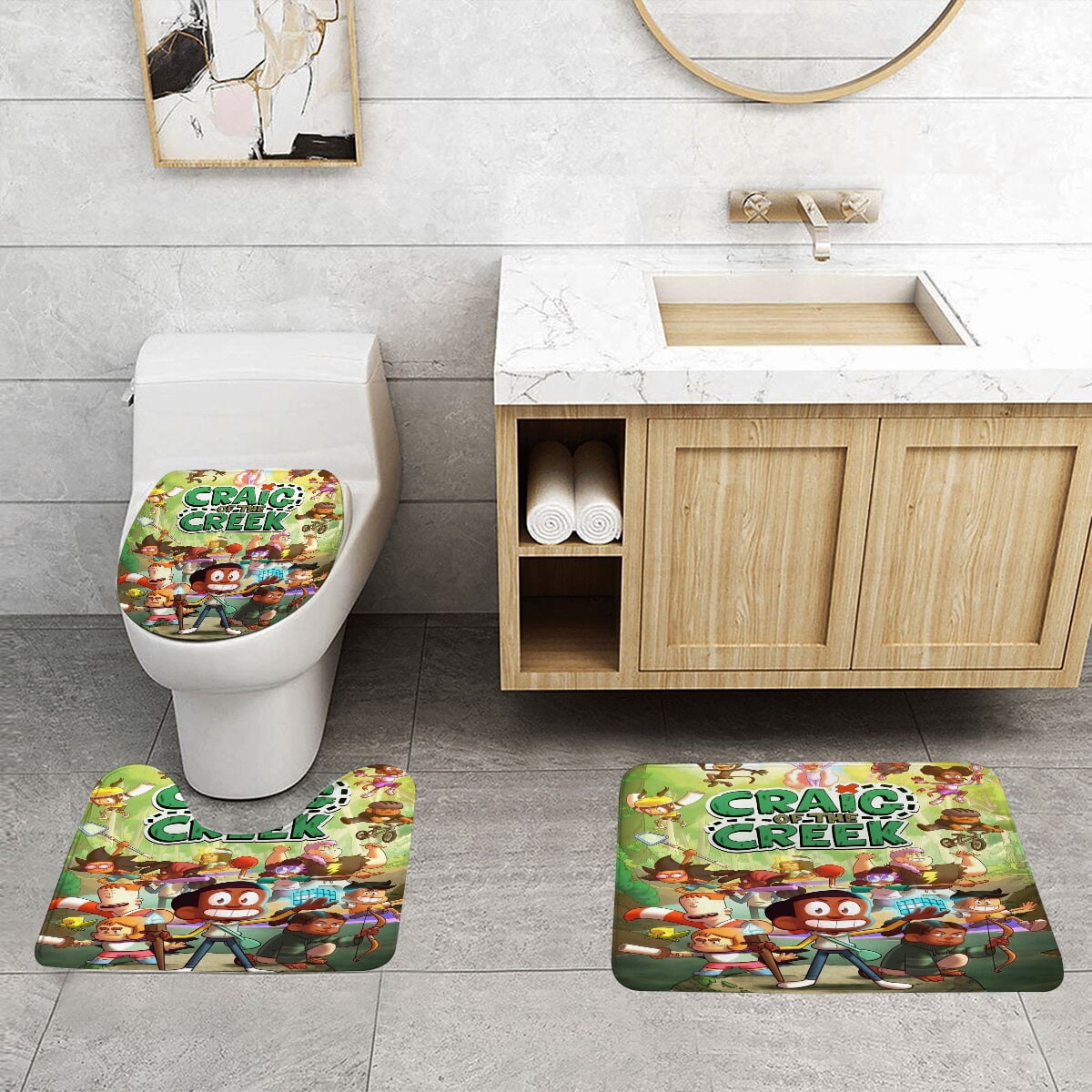 Craig of the Creek floor mat and toilet set is durable, machine ...