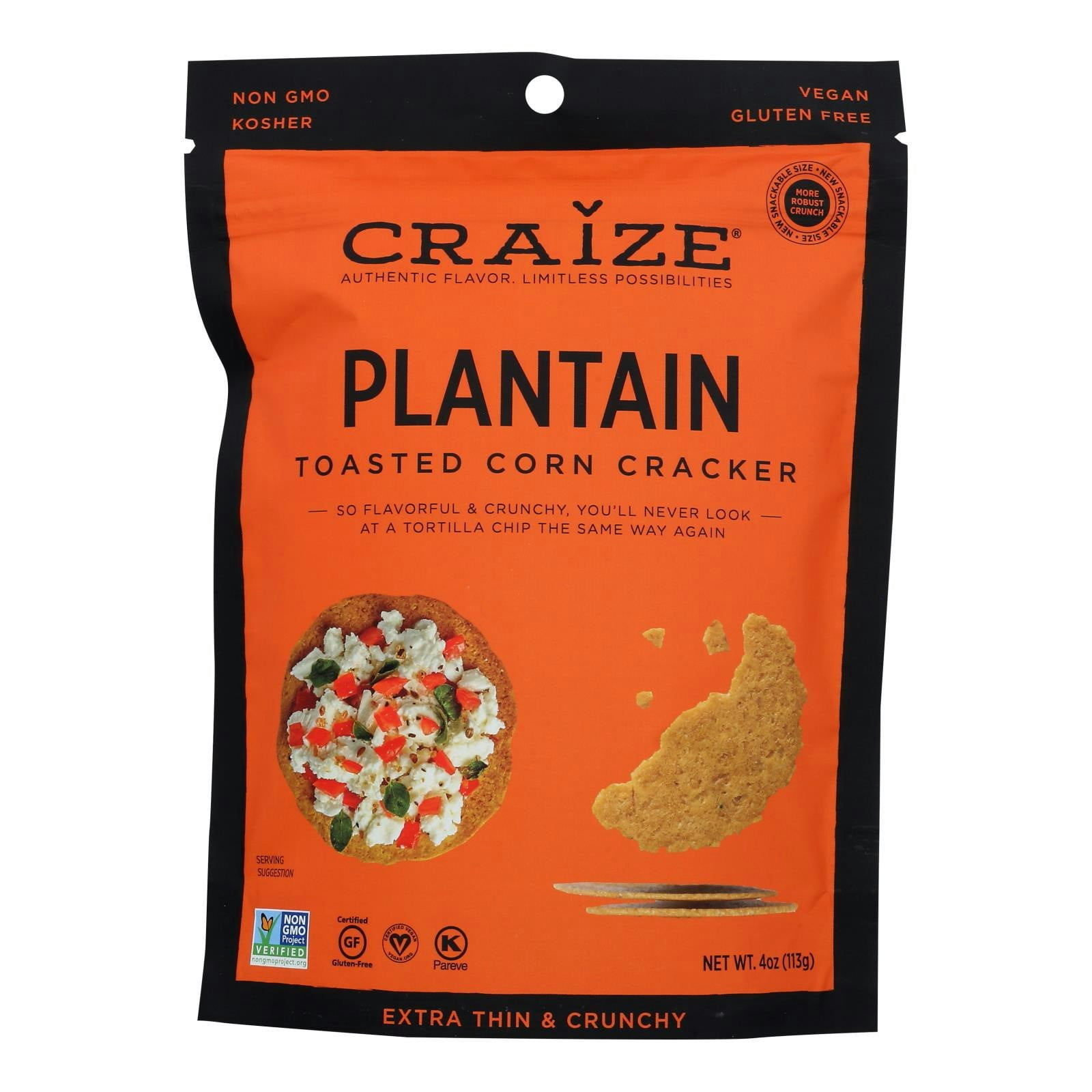 Craize Corn Plantain Crackers 4 oz (Pack Of 6) - Walmart.com