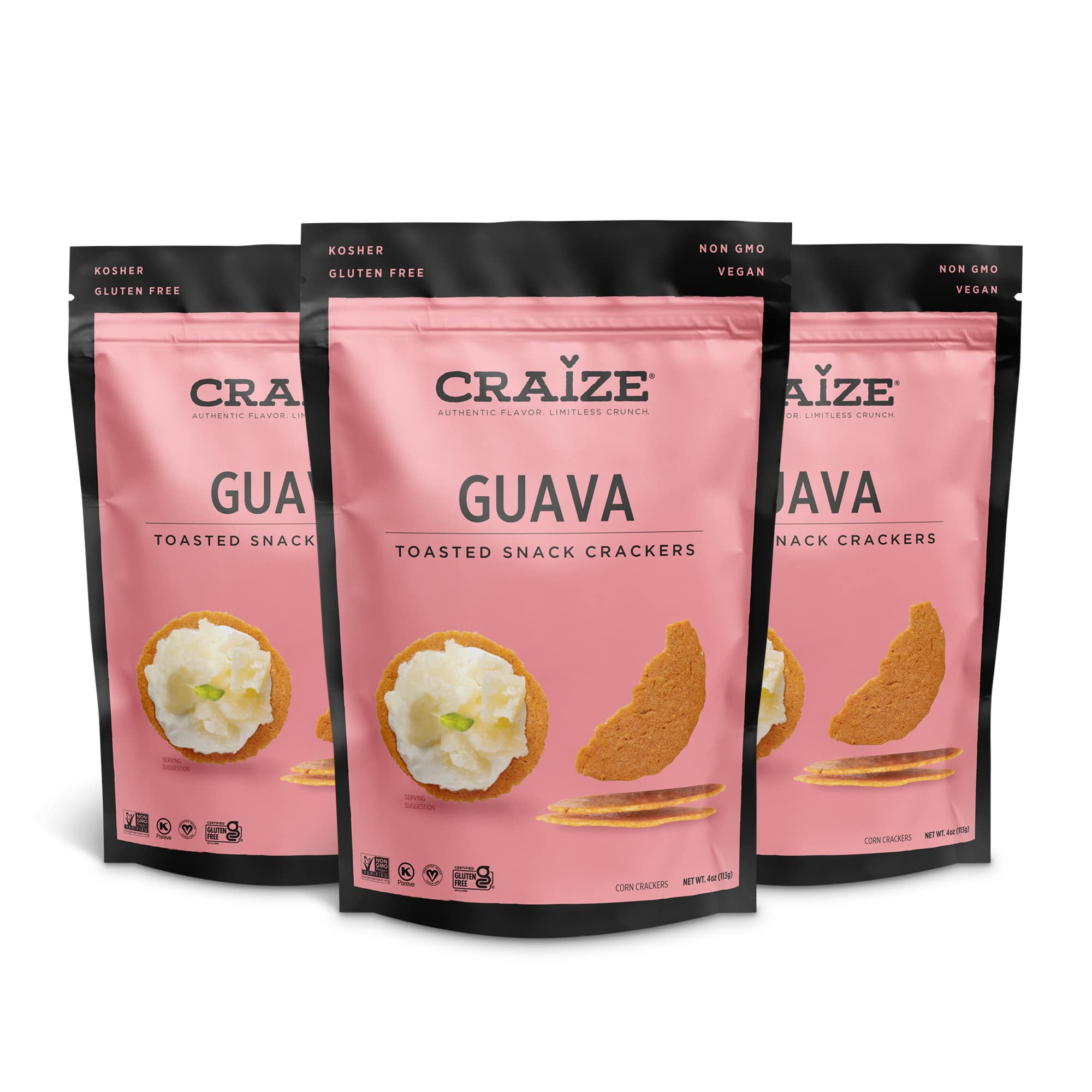 Craize Guava Crisps | Gluten Free, Vegan, Kosher, Toasted Corn Crackers ...