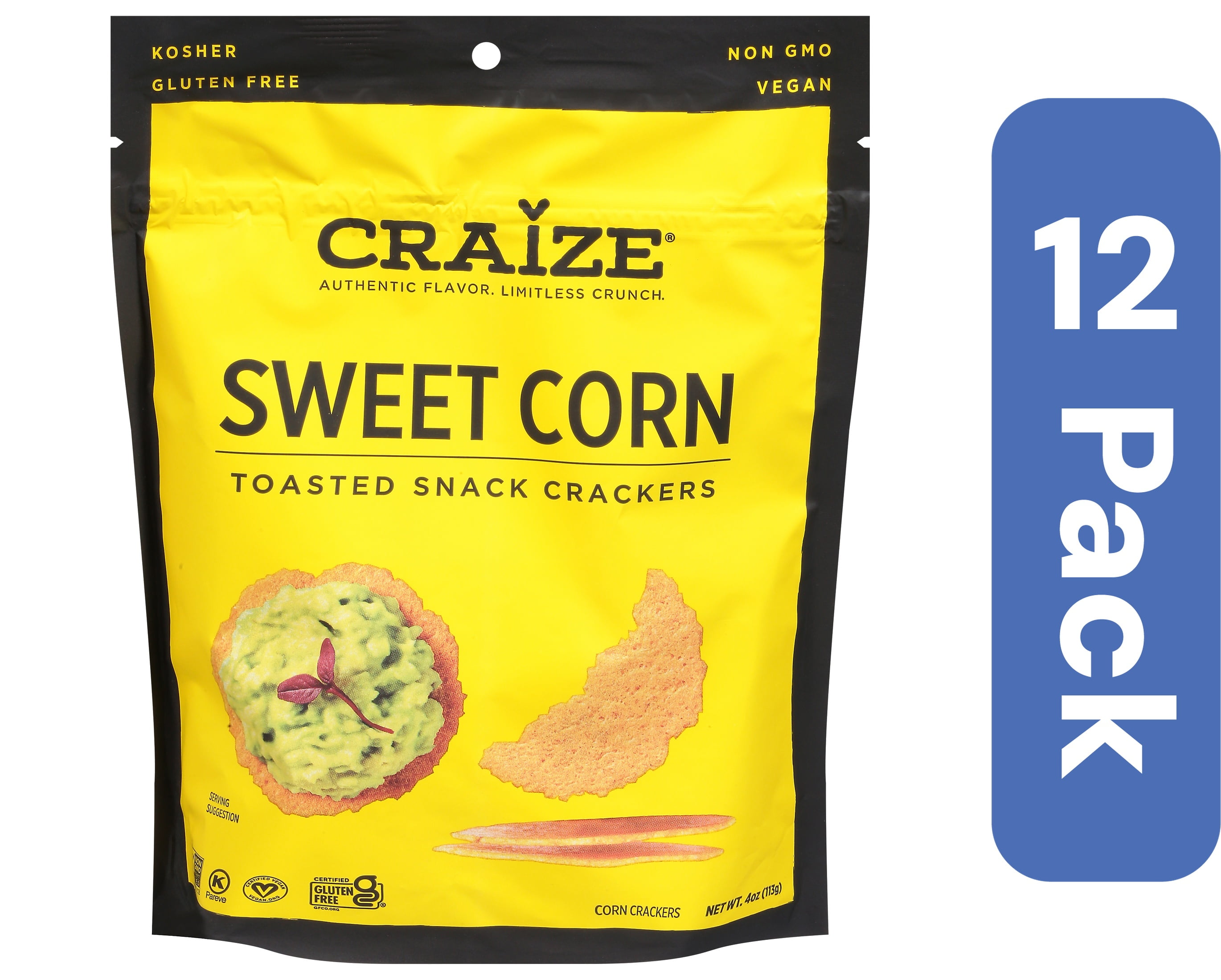 Craize Sweet Corn Crackers 4 oz (Pack Of 12) - Walmart.com